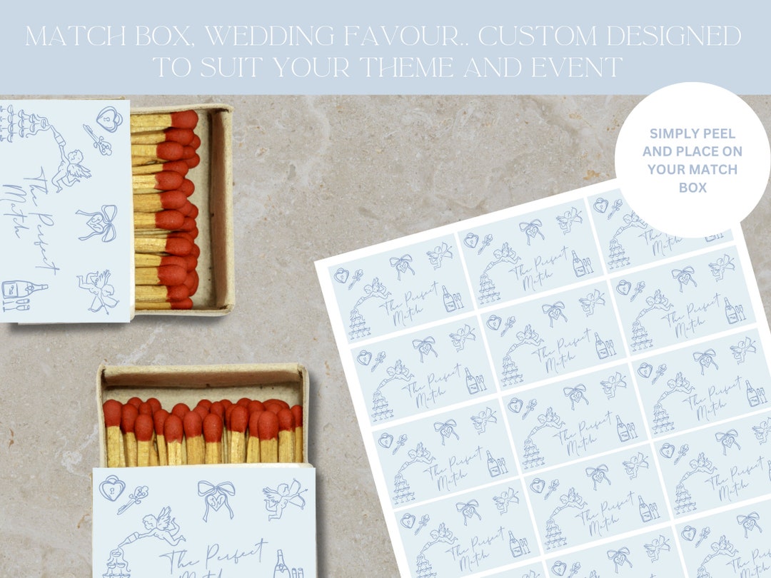 Custom Wedding Match Box, Party Wedding Favour. the Perfect Match ...