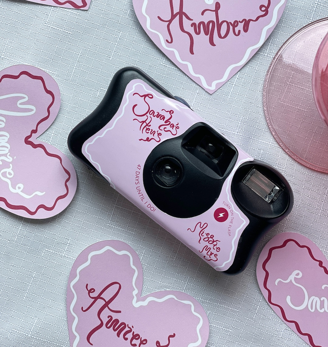 2 X Kodak Disposable Camera Wrap Cover Sticker Pink and Squiggly Hens ...