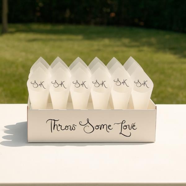 Confetti Cone Holder, Personalised and Customised. Vellum, Wedding ...