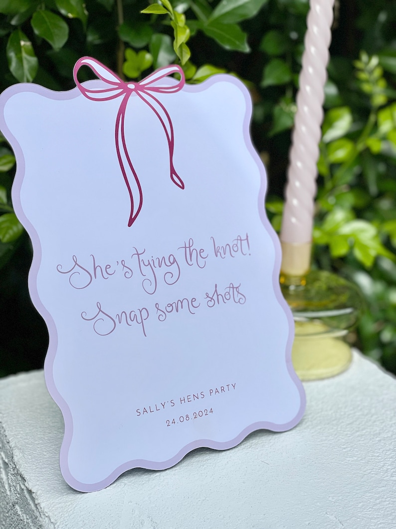 She's Tying the Knot, Free-standing Sign, Custom Hens, Bach Sign, Bar ...