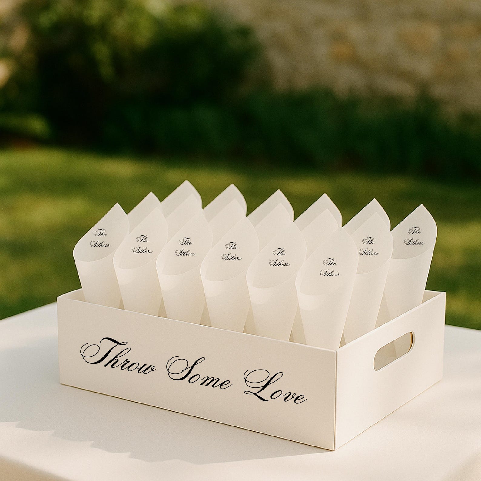 Confetti Cone Holder, Personalised and Customised. Vellum, Wedding ...