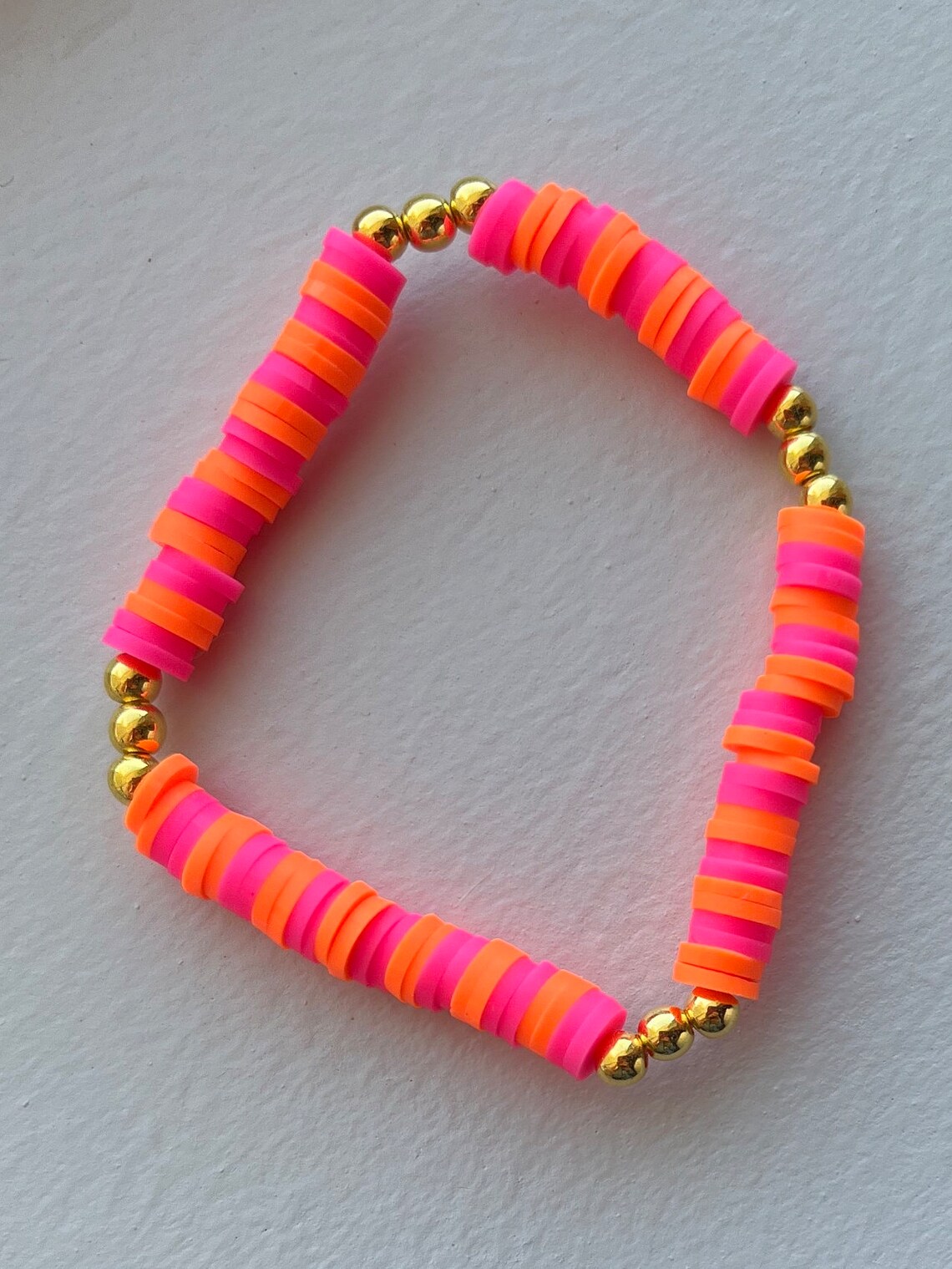 Sunset Clay Bead Bracelet - Etsy