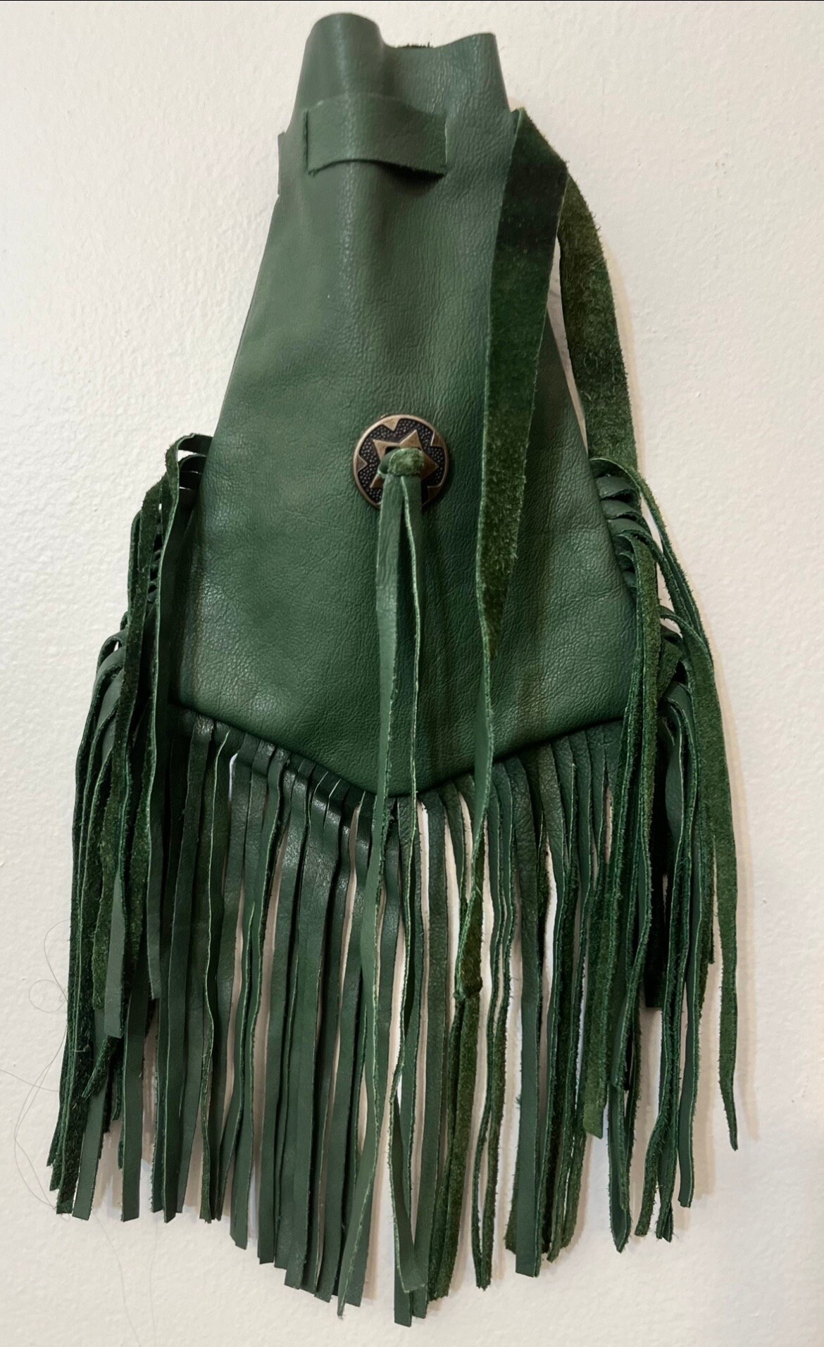 Genuine Leather Green Medallion Bag - Etsy
