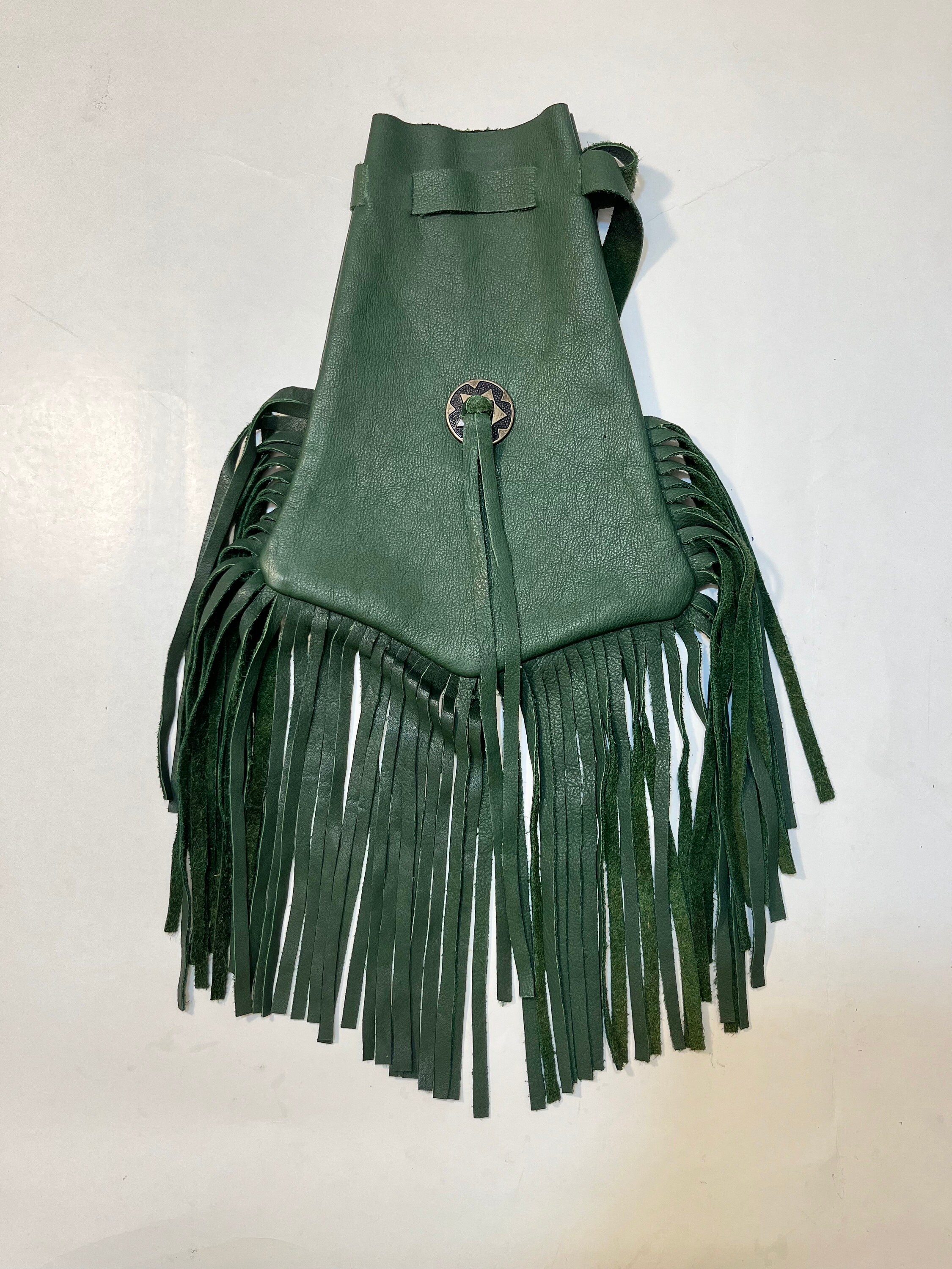 Genuine Leather Green Medallion Bag - Etsy
