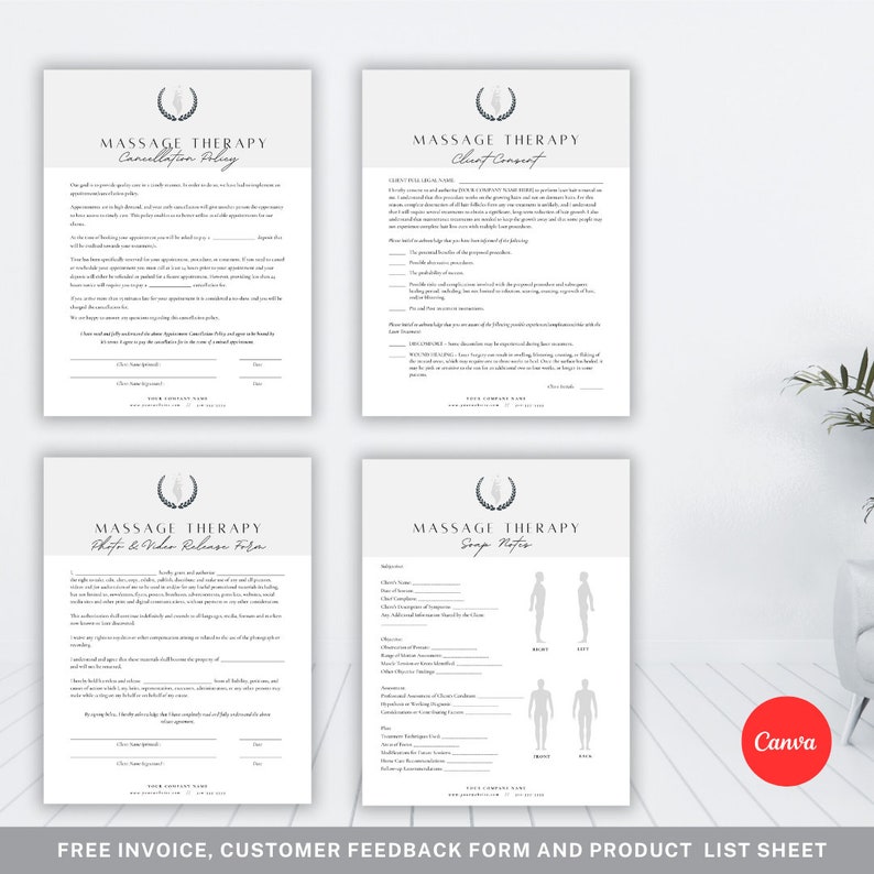 Massage Therapy and Consultation Forms Massage Consent Form Massage ...