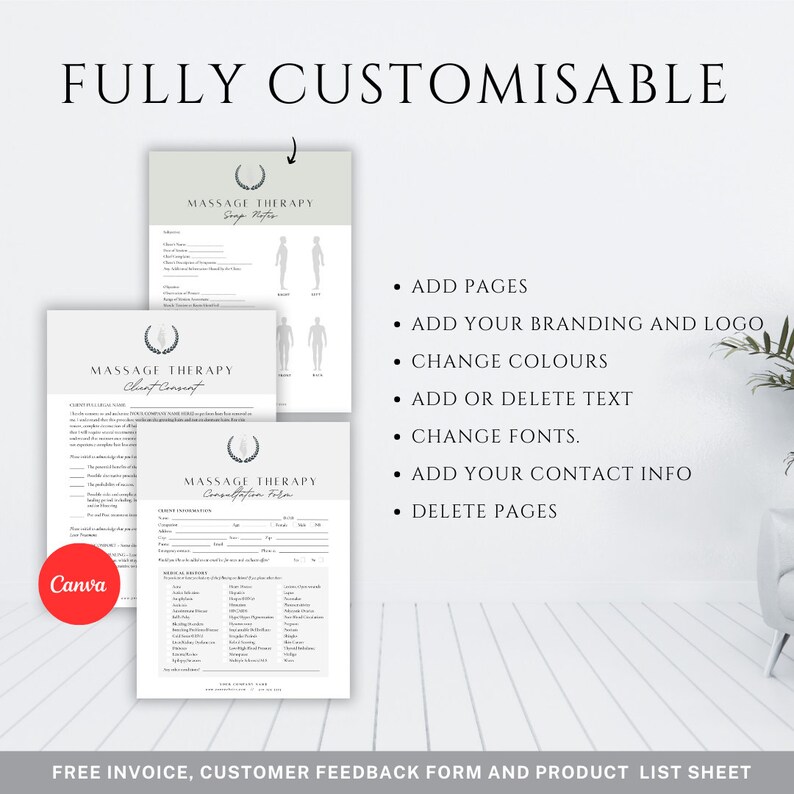 Massage Therapy and Consultation Forms Massage Consent Form Massage ...