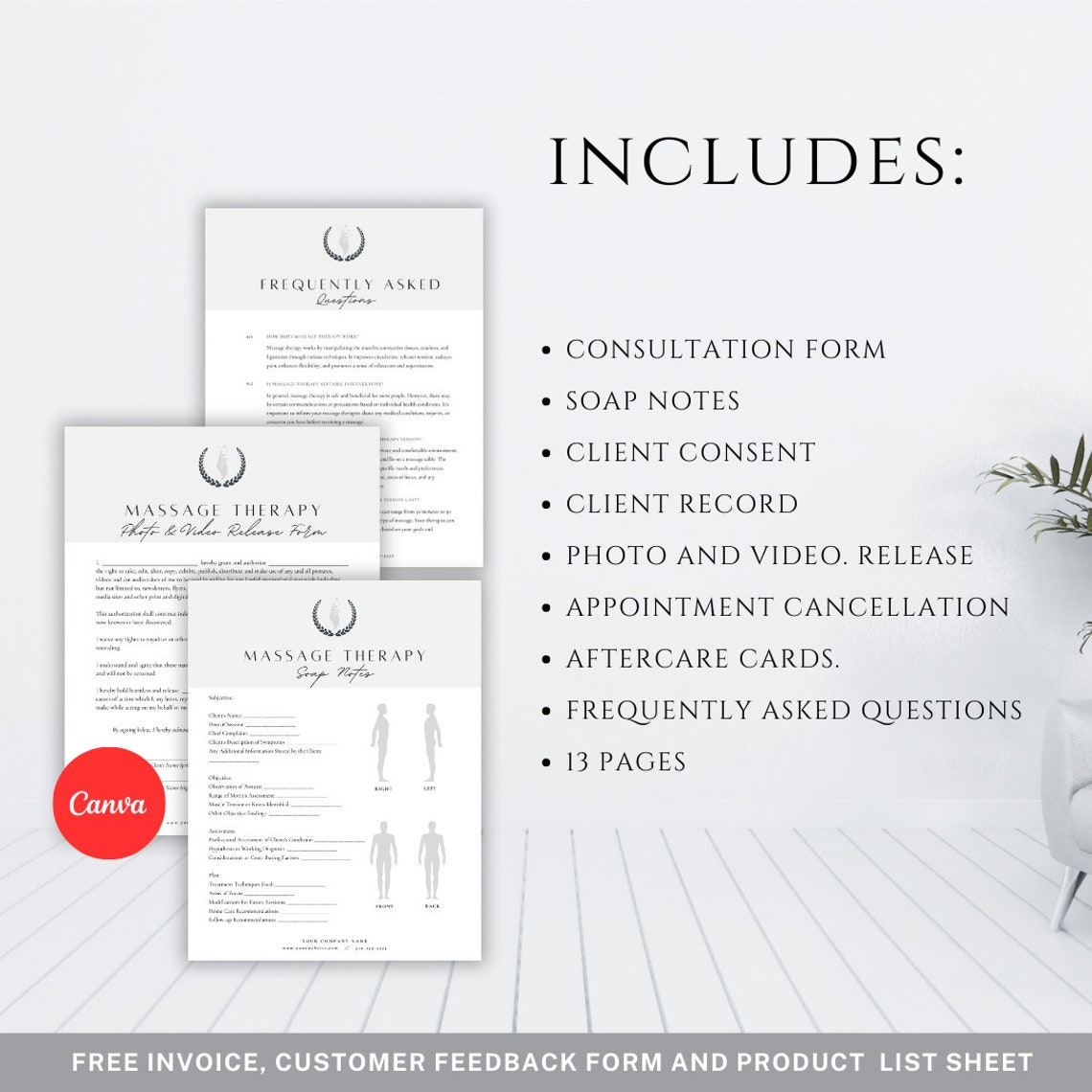Massage Therapy and Consultation Forms Massage Consent Form Massage ...