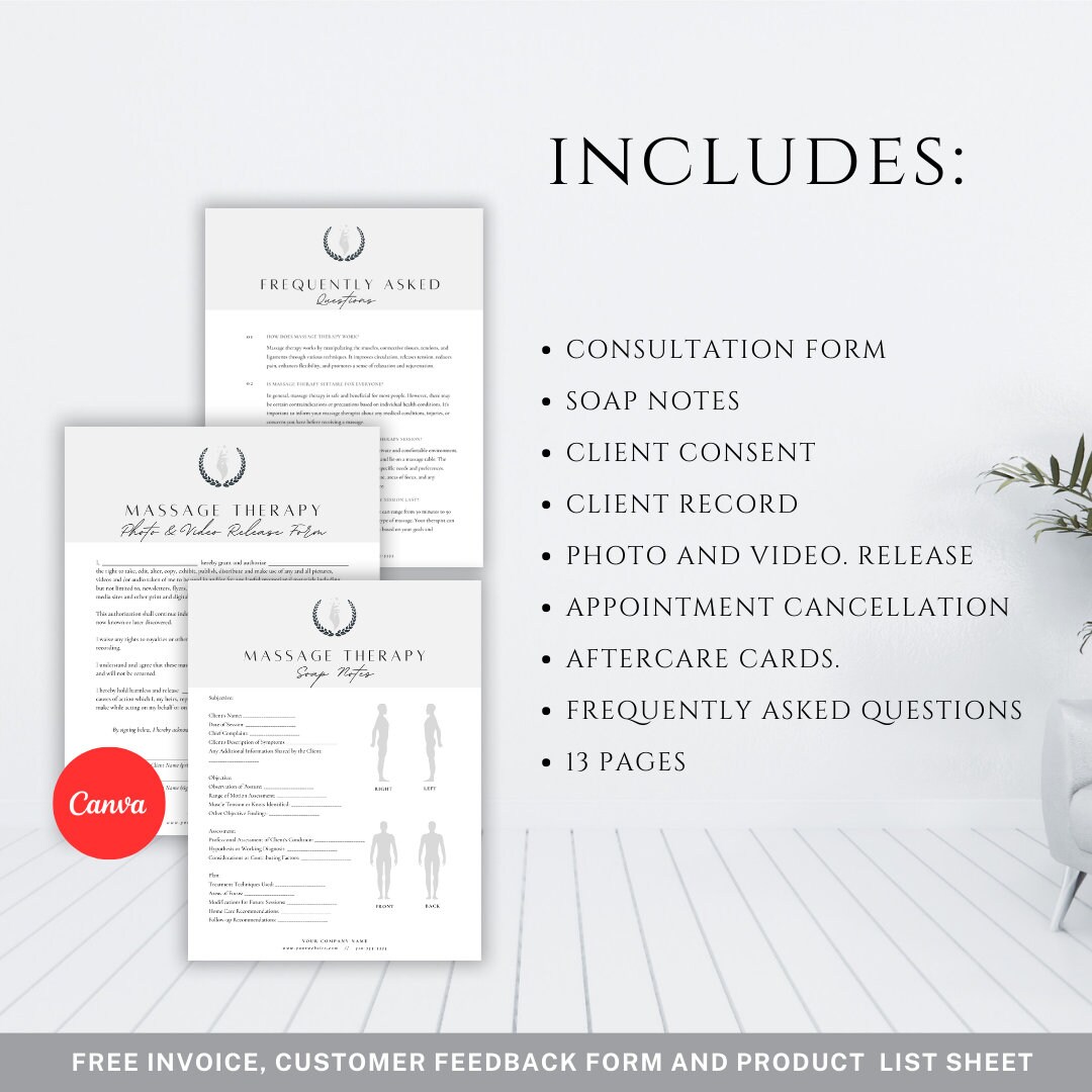 Massage Therapy and Consultation Forms Massage Consent Form Massage ...