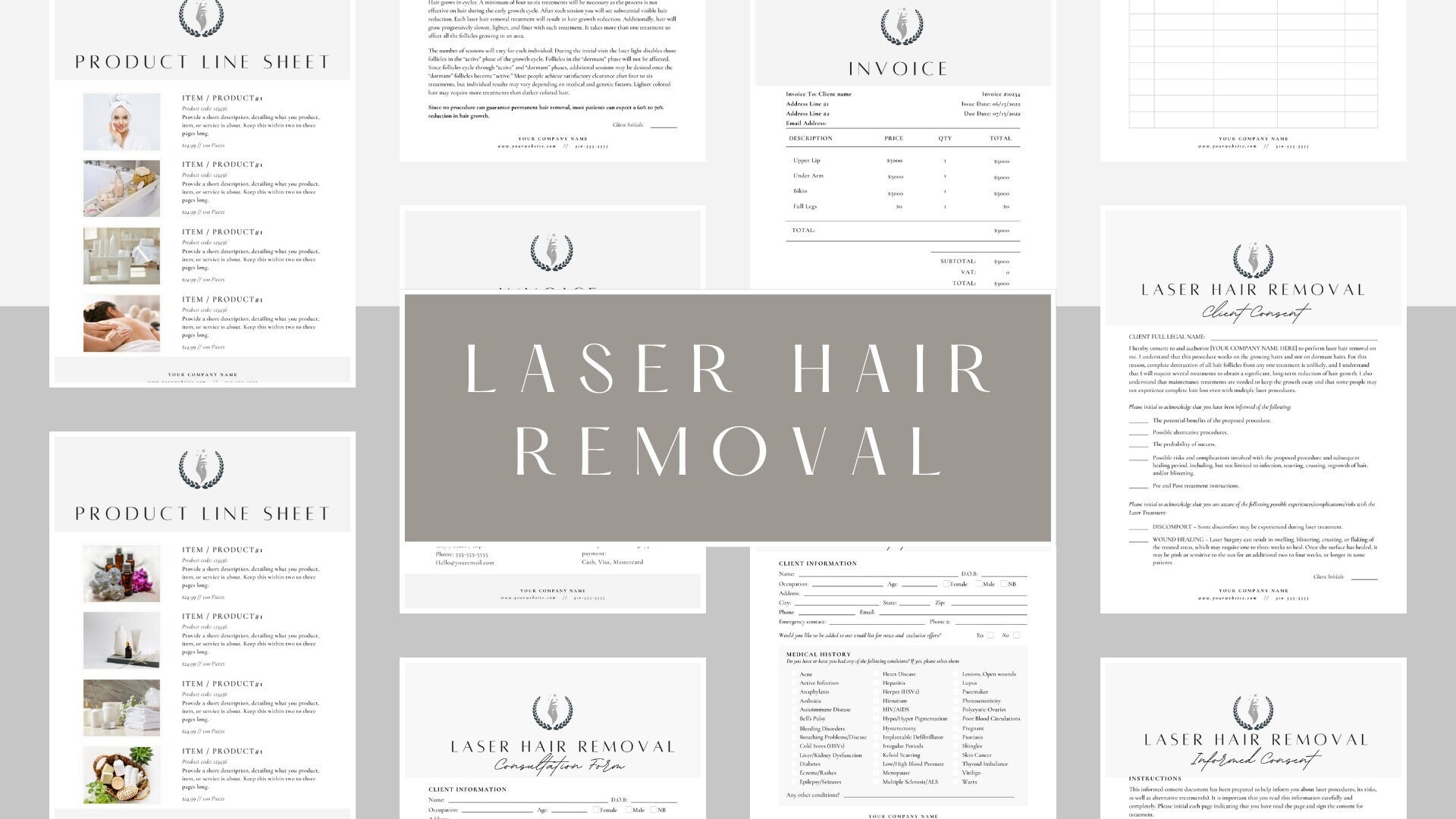 Laser Hair Removal Consent Forms for Laser Hair Reduction Intake Form ...