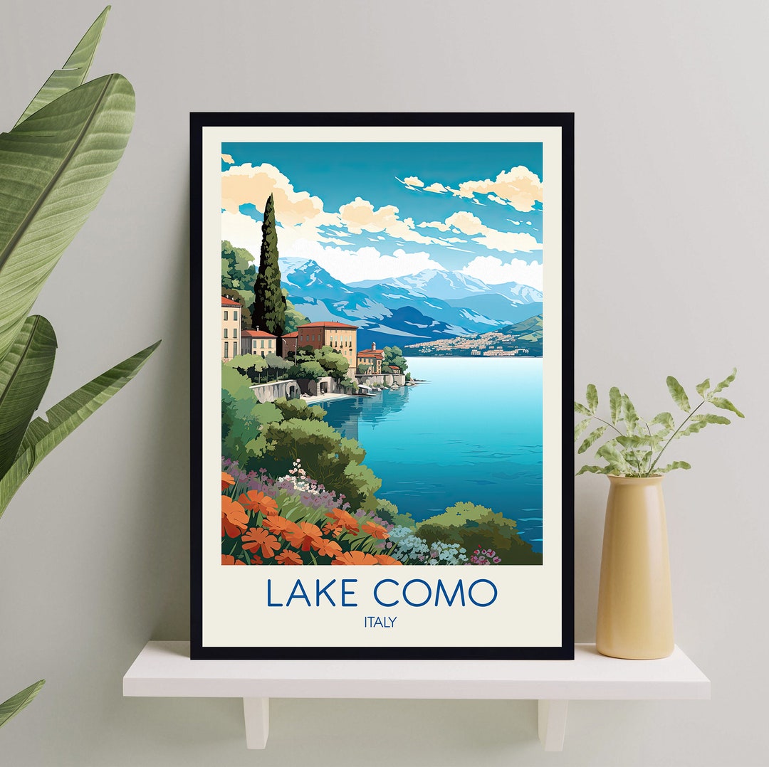 Lake Como Poster Lake Como Art Lake Como Print Italy - Etsy