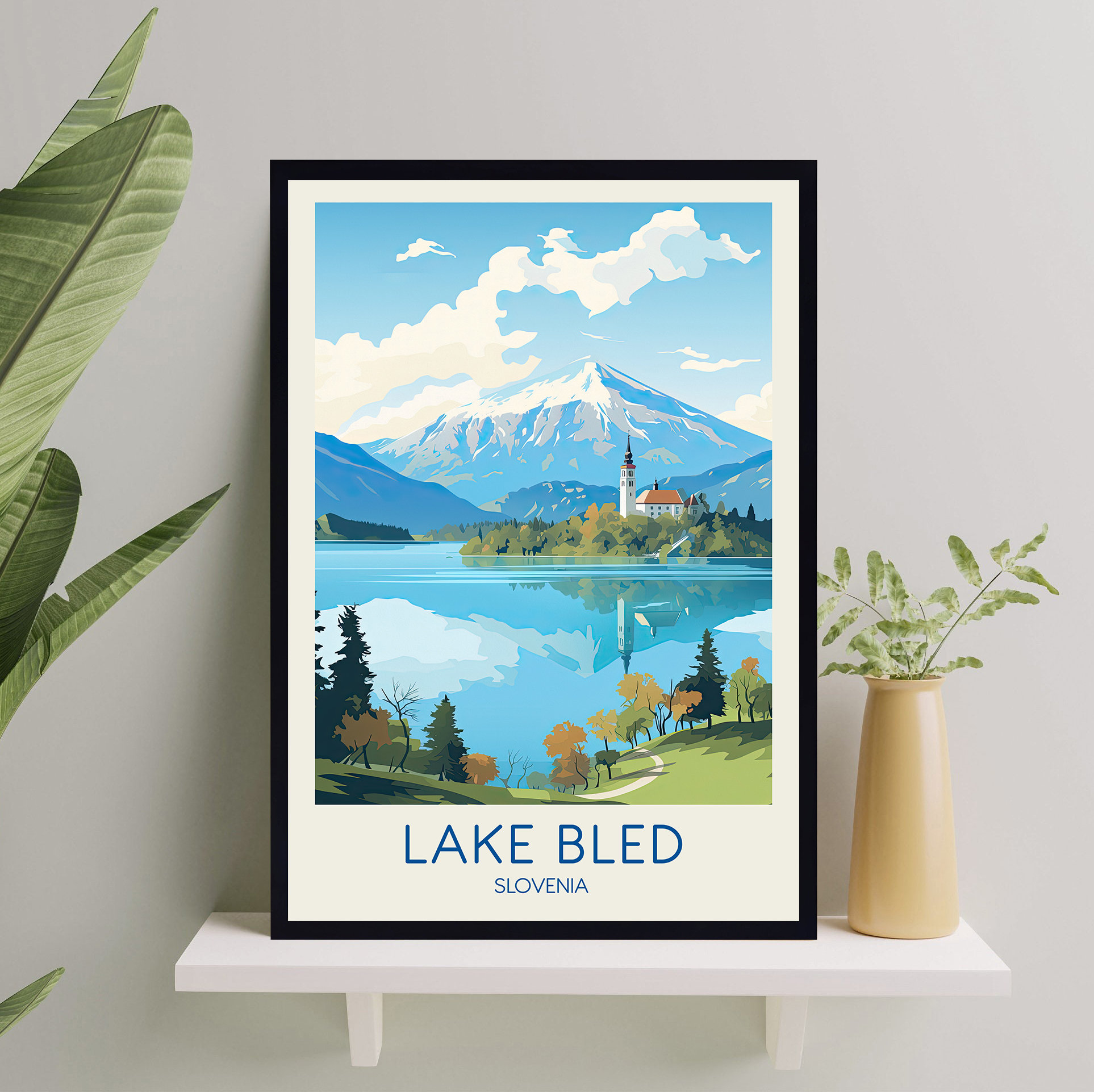 Lake Bled Poster Lake Bled Art Lake Bled Print Slovenia - Etsy