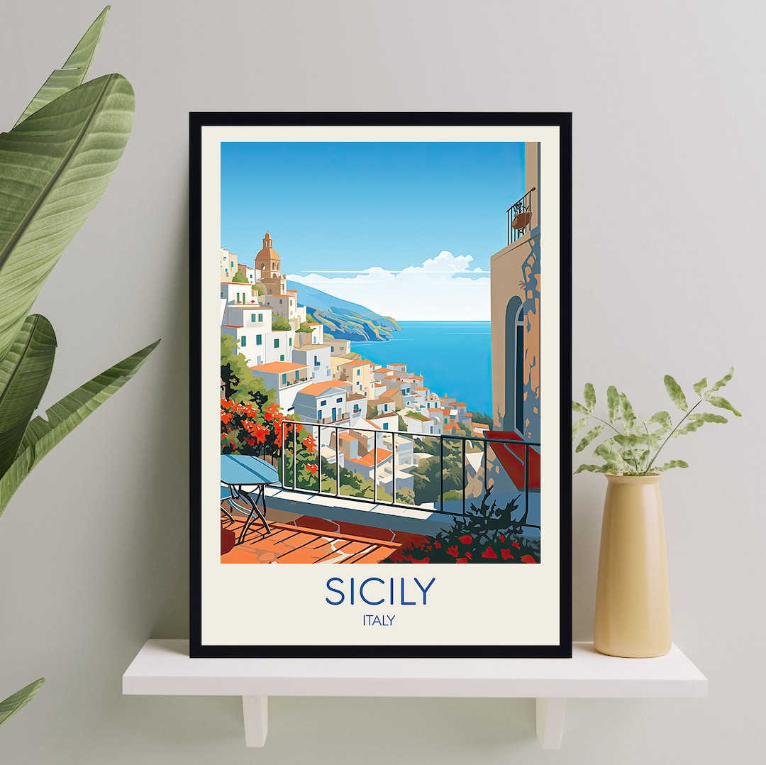 Sicily Poster Italy Travel Poster Sicily Print Sicily Art - Etsy