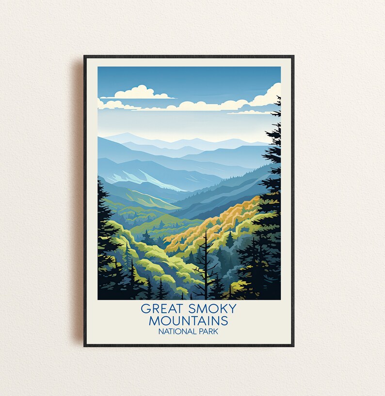 Great Smoky Mountains Poster National Park Poster Great - Etsy
