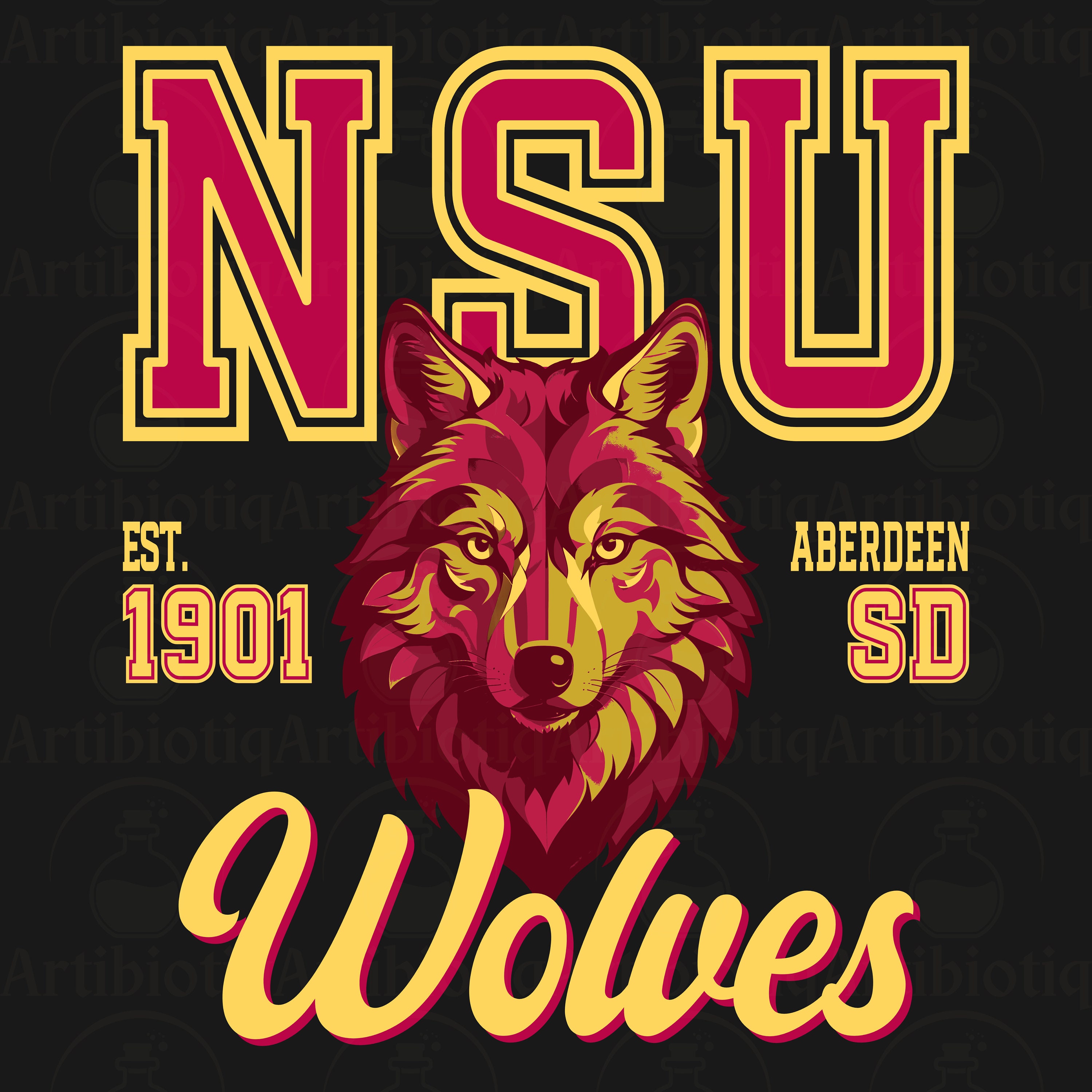 NSU Sweatshirt, Wolves School Logo, Northern State University, South ...