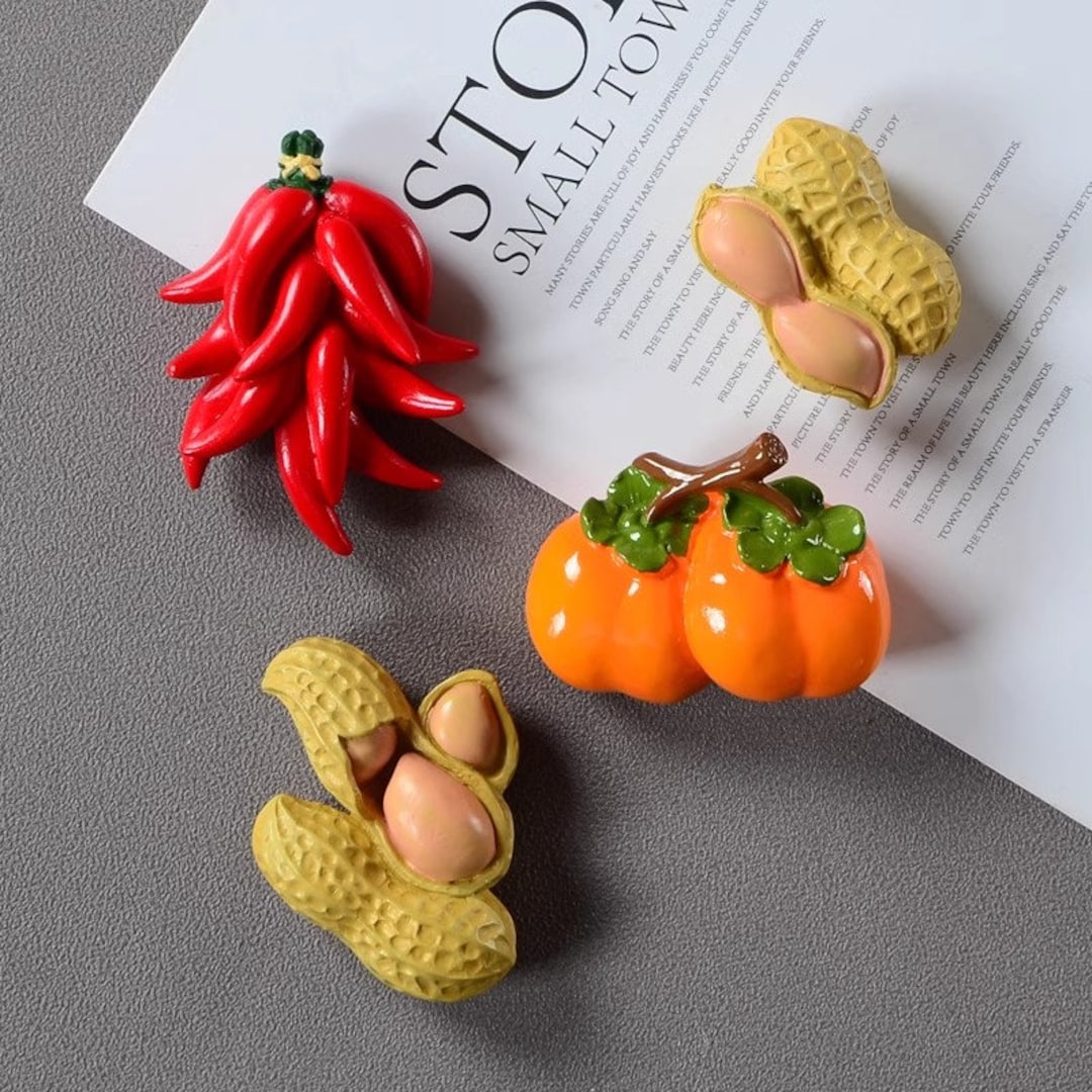 Cute Mini Food Fridge Magnets, Chili Fridge Magnet, Peanut Refrigerator ...