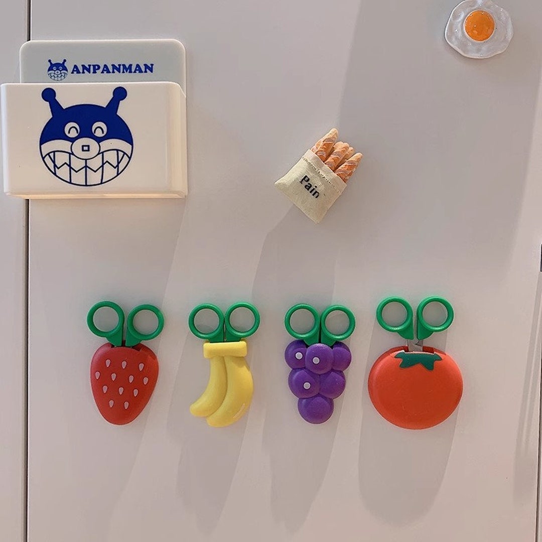 Creative Scissors Fridge Magnets, Fruit Fridge Magnet, 3D Simulation ...