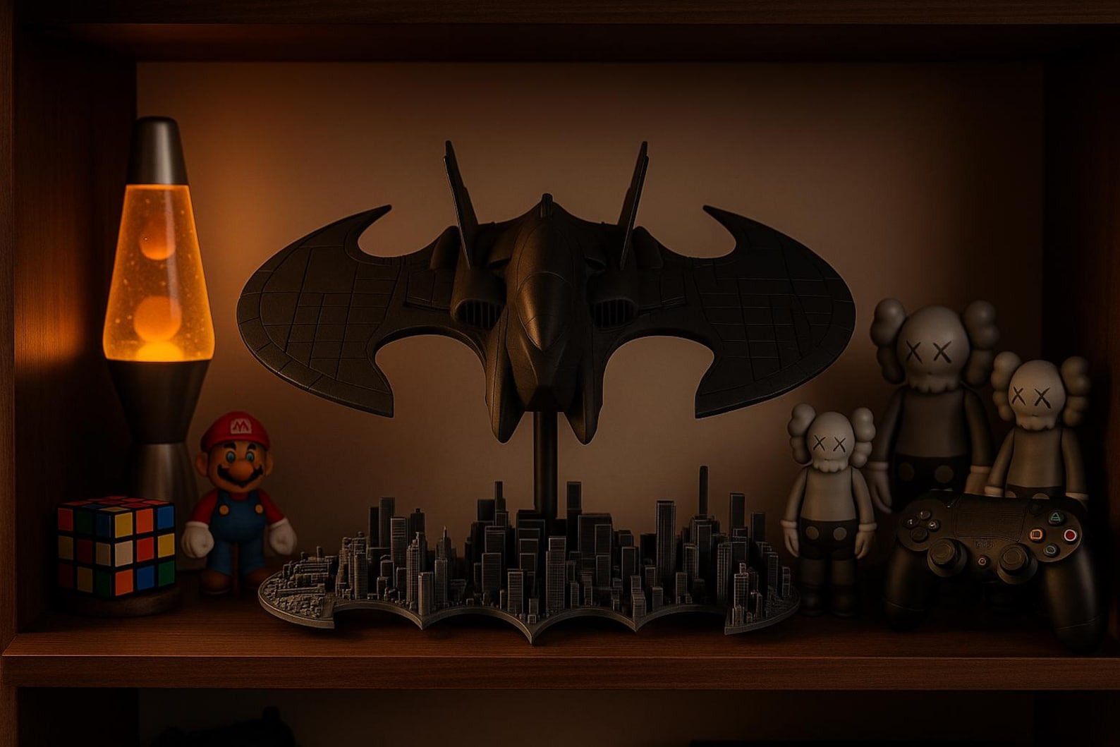 Batwing and Gotham City Statue - Etsy