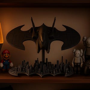 Batwing and Gotham City Statue - Etsy