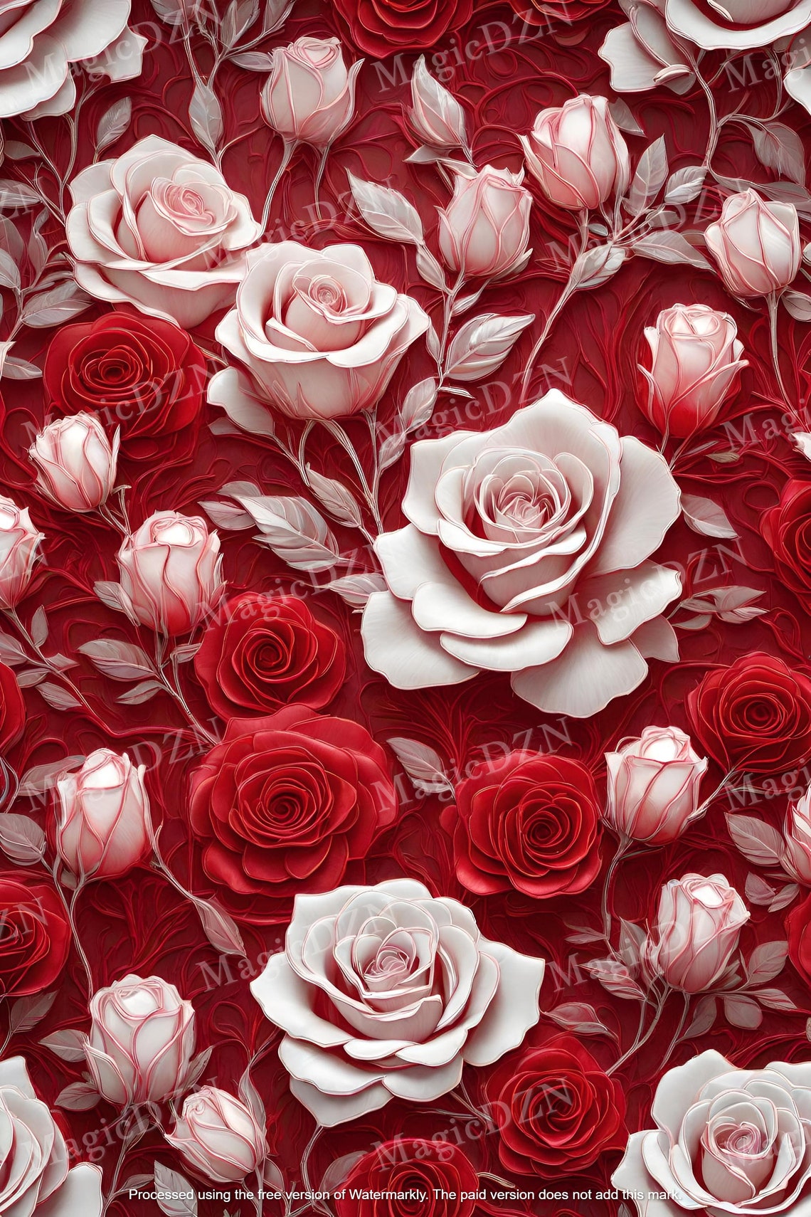 Red White Roses iPhone 13 Pro Wallpaper Art Background Screenlock ...