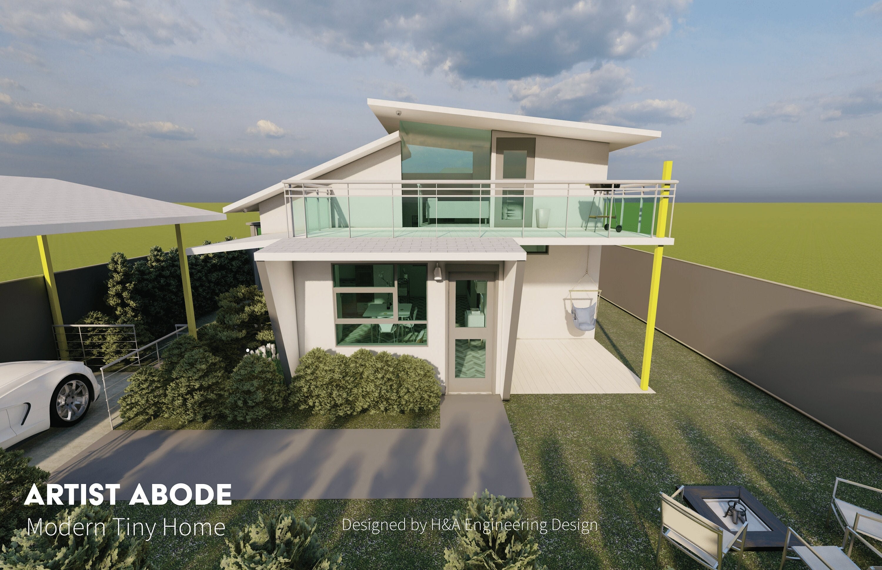 Modern Design ADU Floor Plan | Minimalist Home Office Rental Unit Shed ...