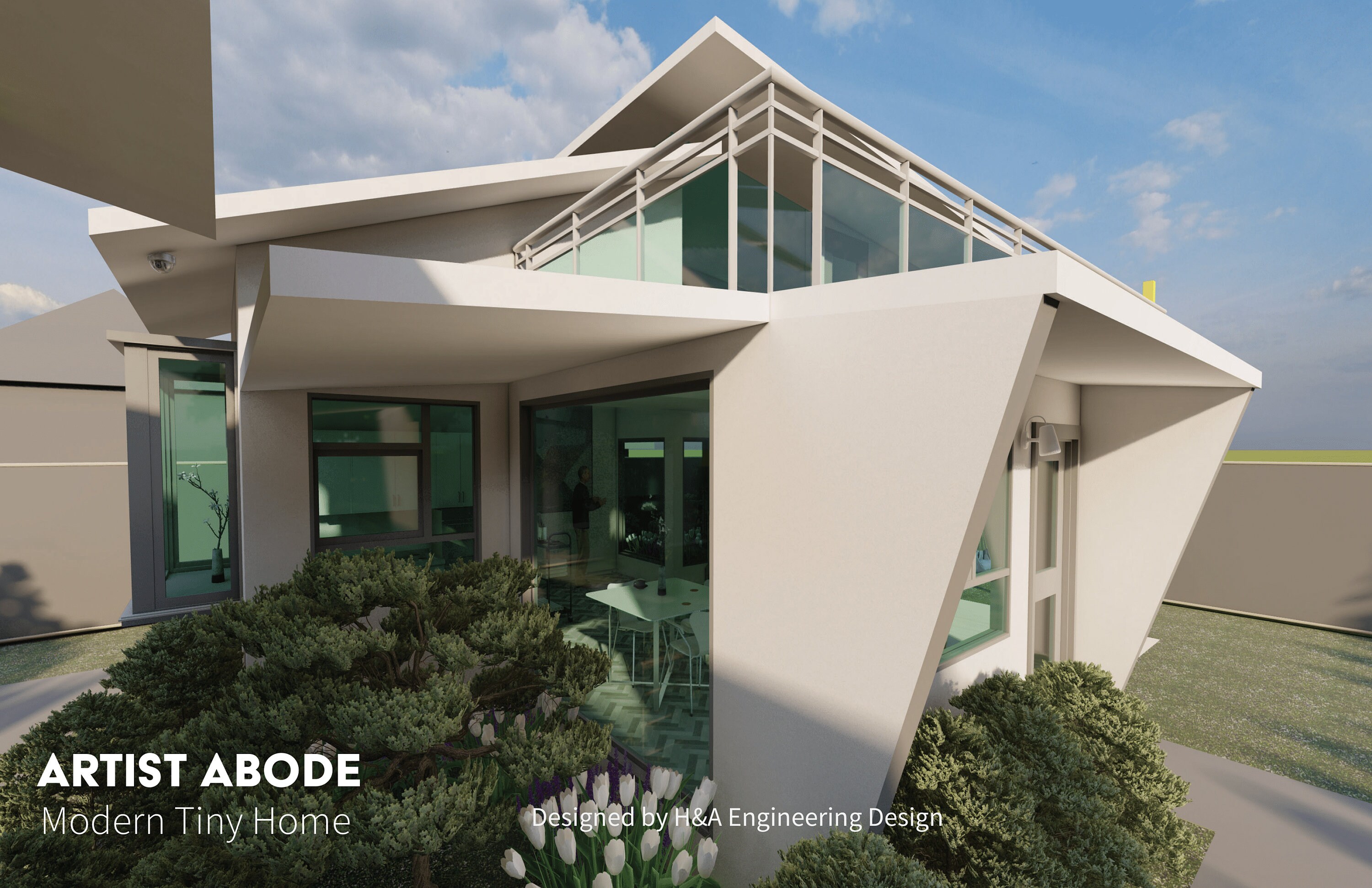 Modern Design ADU Floor Plan | Minimalist Home Office Rental Unit Shed ...