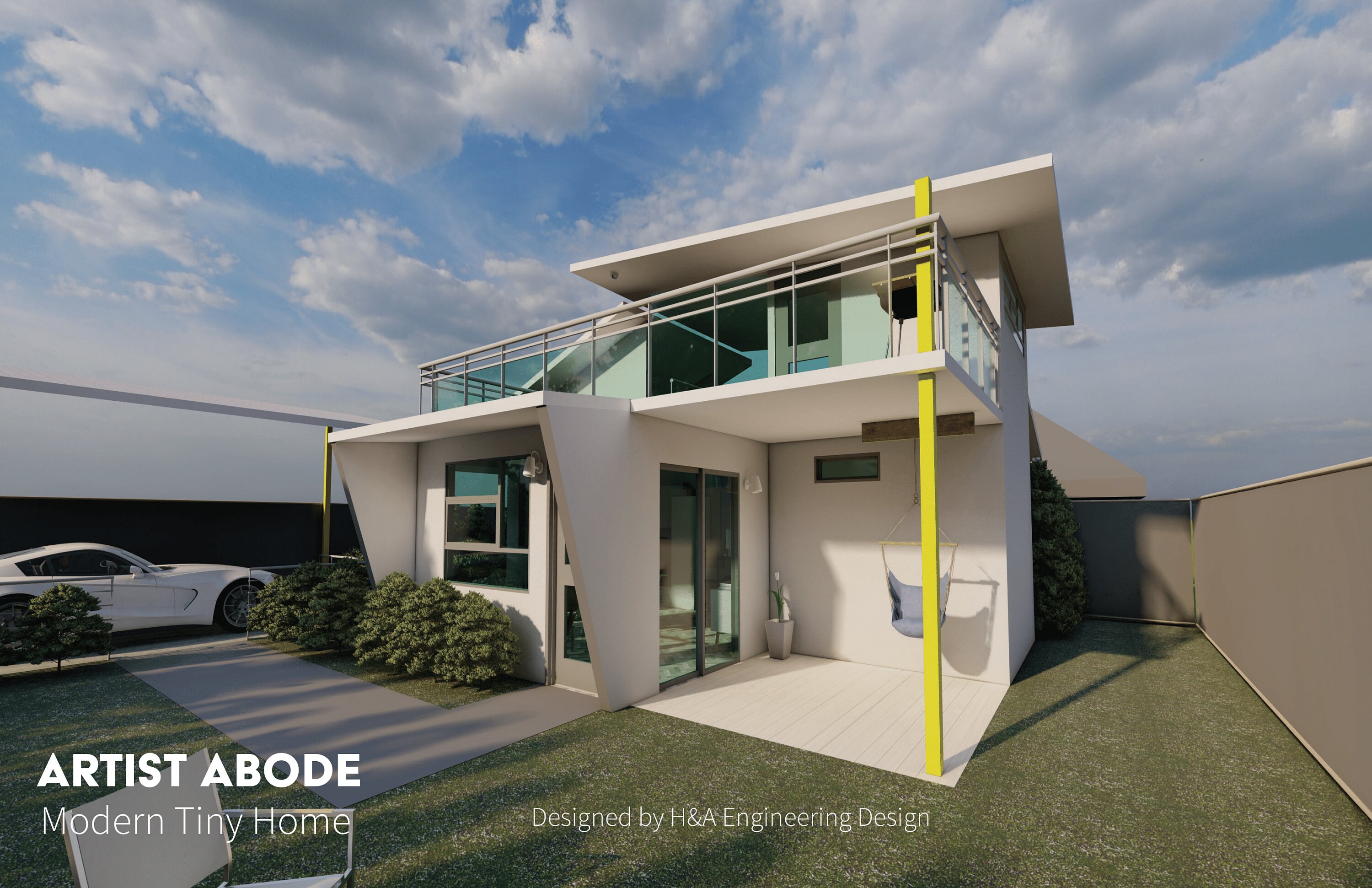 Modern Design ADU Floor Plan | Minimalist Home Office Rental Unit Shed ...