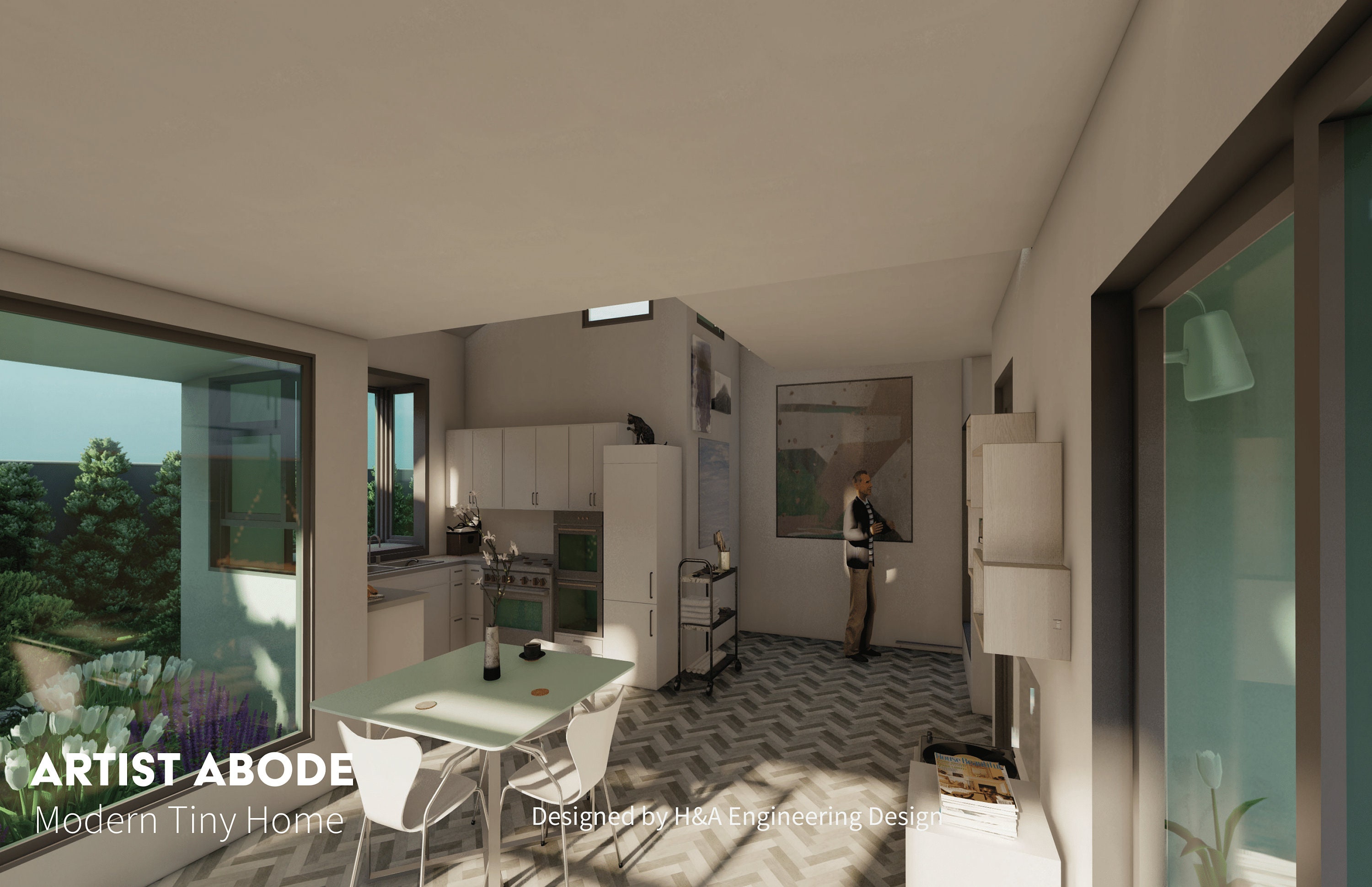 Modern Design ADU Floor Plan | Minimalist Home Office Rental Unit Shed ...