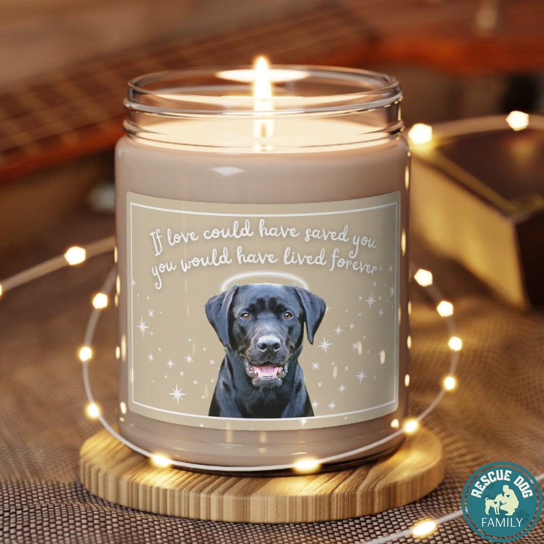 Custom Pet Loss Portrait Candle Using Pet Photo, Personalized Dog ...