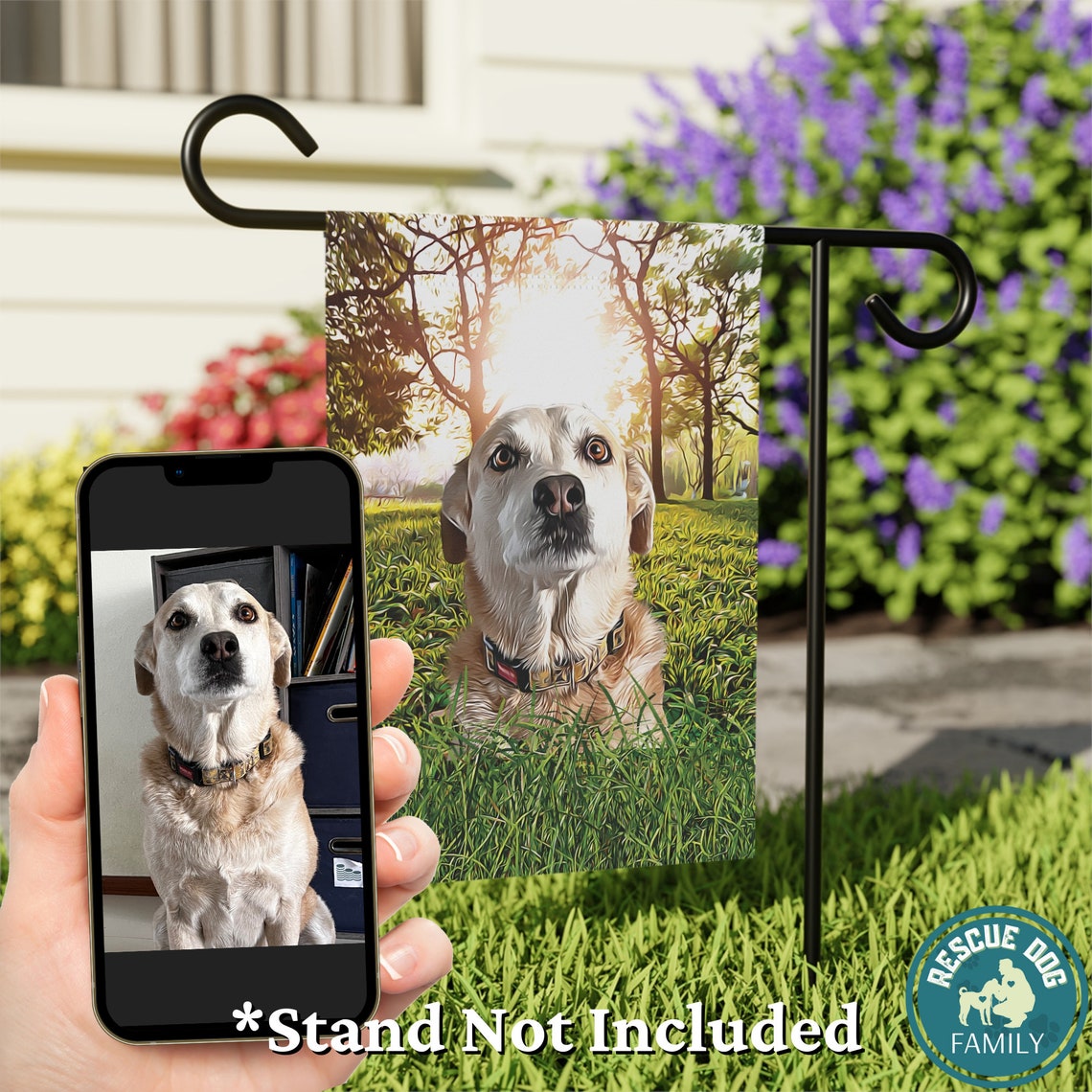 Personalized Dog Garden Flag Using Dog Photo, Custom Pet Loss 12x18 ...