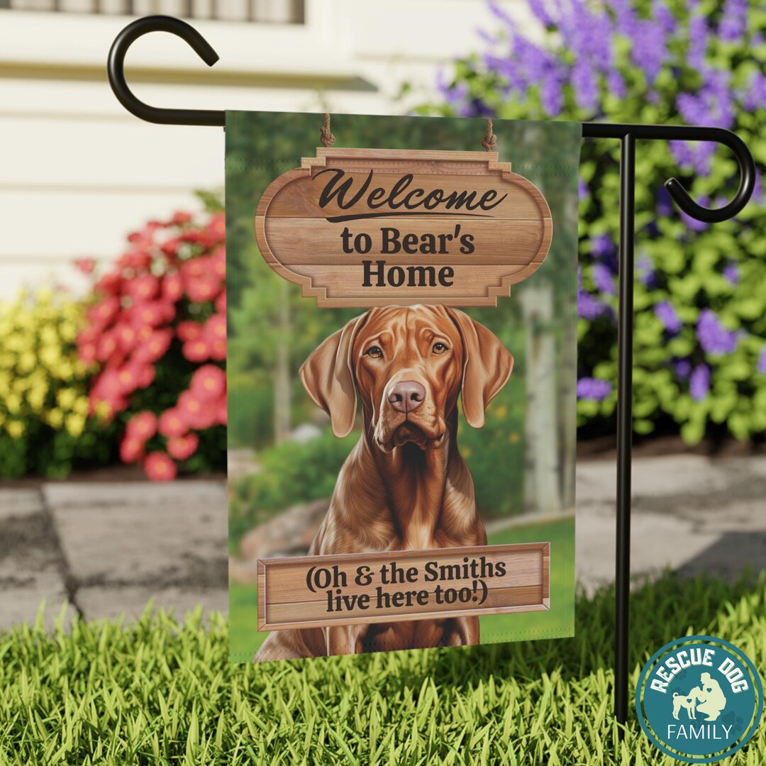 Vizsla Dogs Gift, Custom Garden Flag With Family Last Name and Dog ...