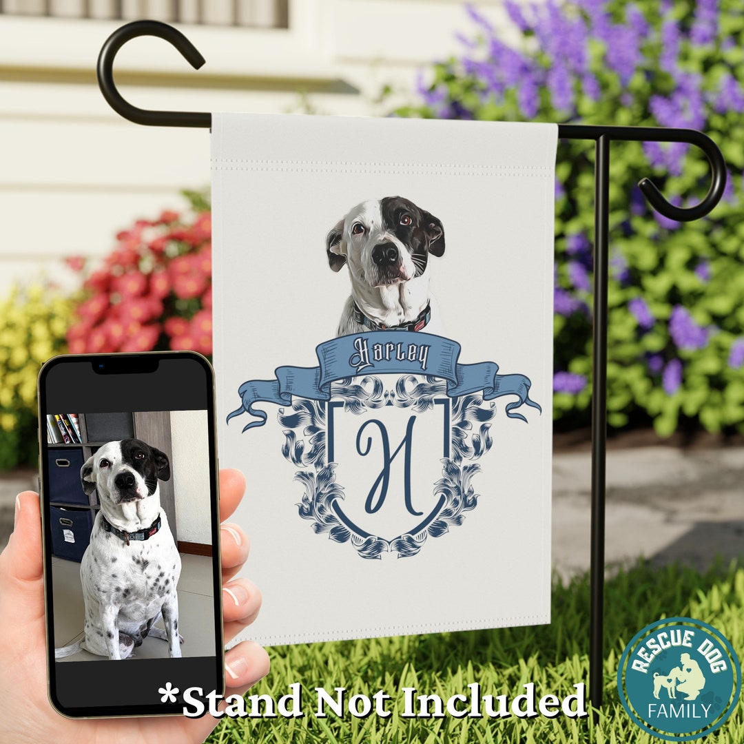 Custom Dog Coat of Arms Garden Flag, Personalized Family Shield Yard ...