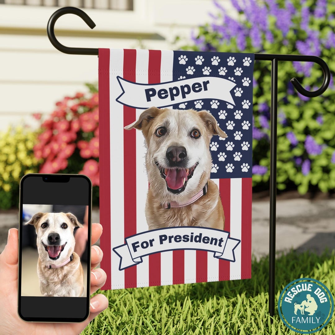Funny Dog for President Yard Flag, Vote 2024 US Elections Sign, Custom ...