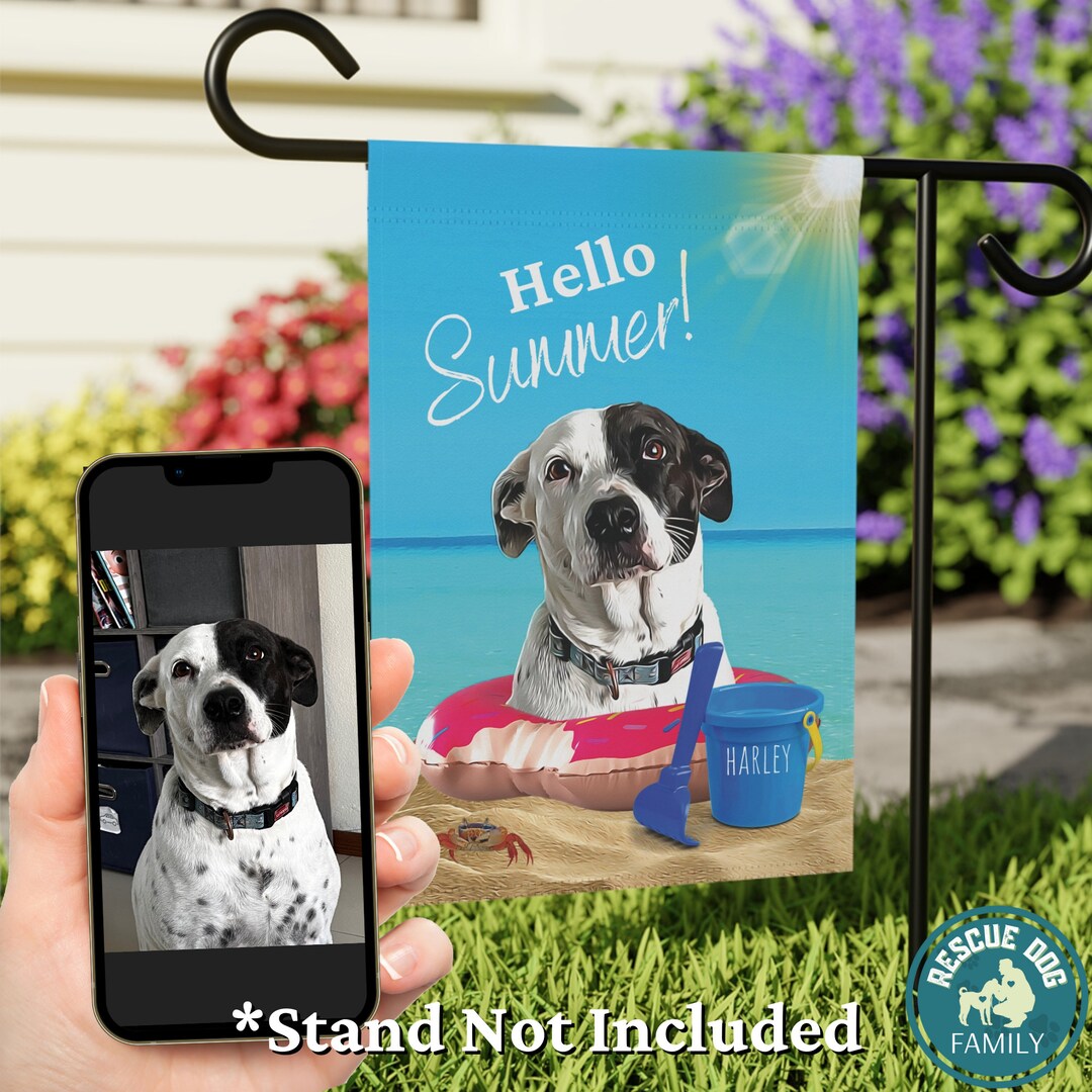 Personalized Dog Yard Flag 12x18 Inch, Custom Summer Garden Banner Gift ...