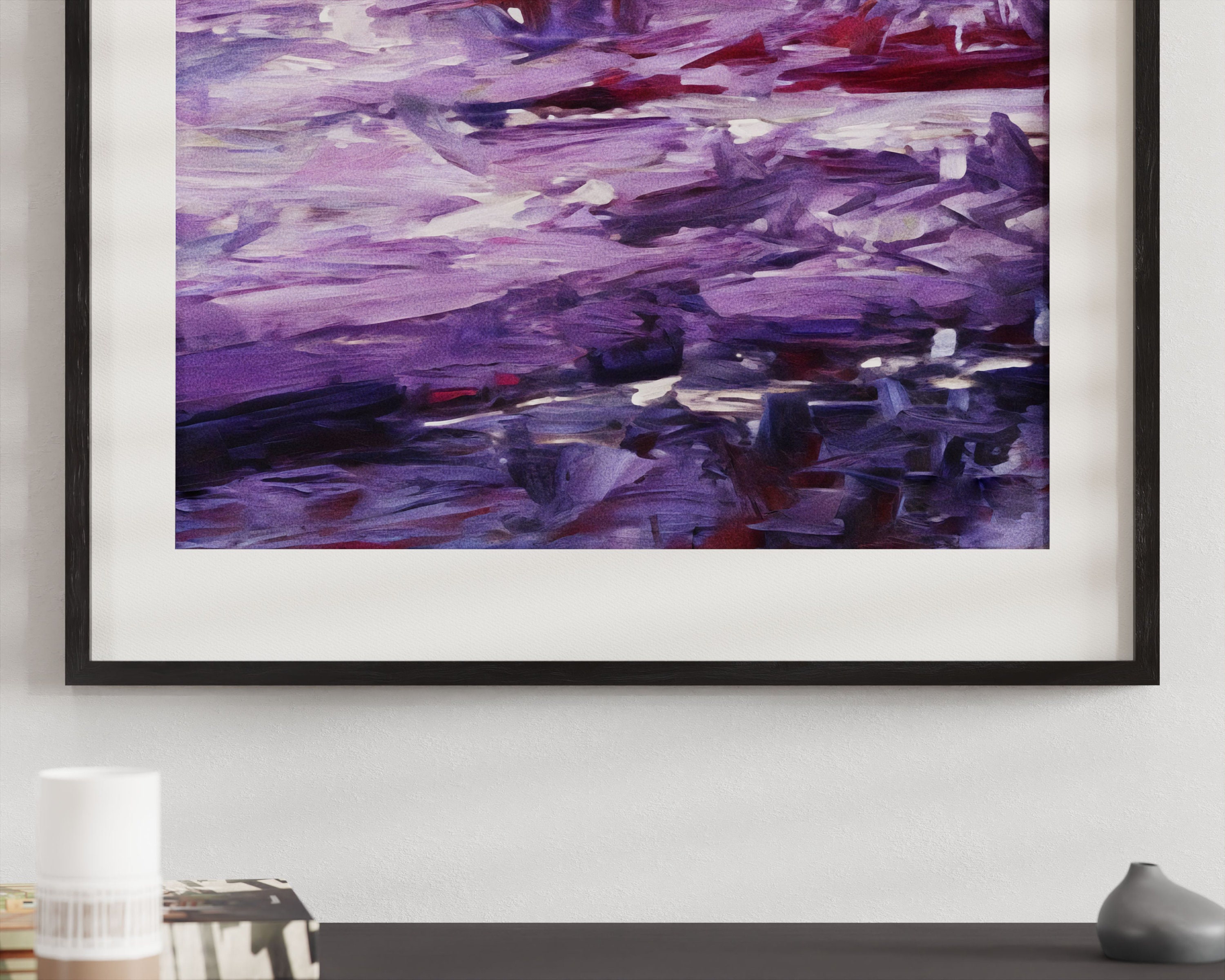 Abstract Painting, Abstract Twilight Waves, Digital Painting, Digital ...