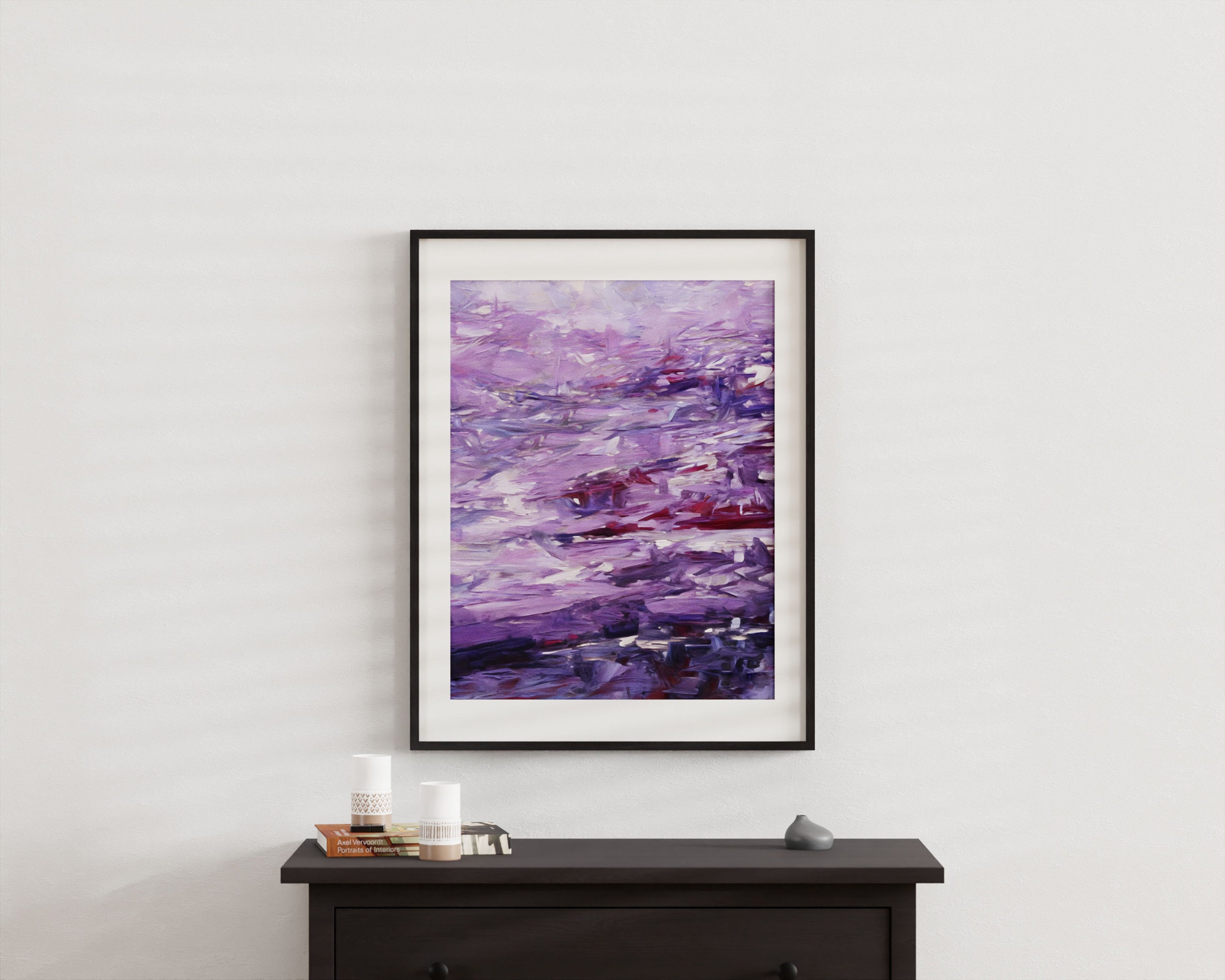 Abstract Painting, Abstract Twilight Waves, Digital Painting, Digital ...