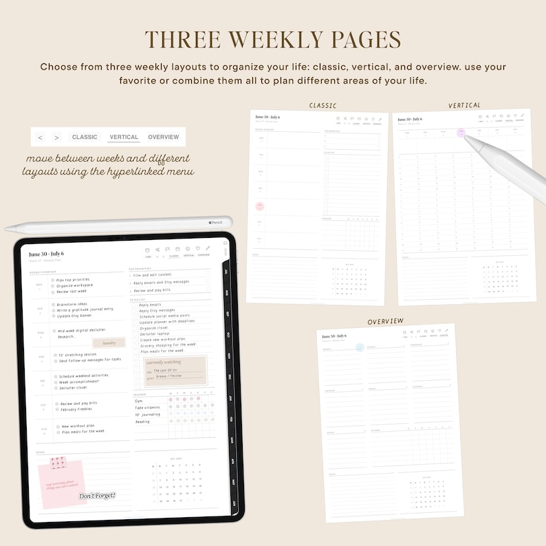 2025-2026 Midyear Digital Planner, Bundle, Free Stickers, Goodnotes ...