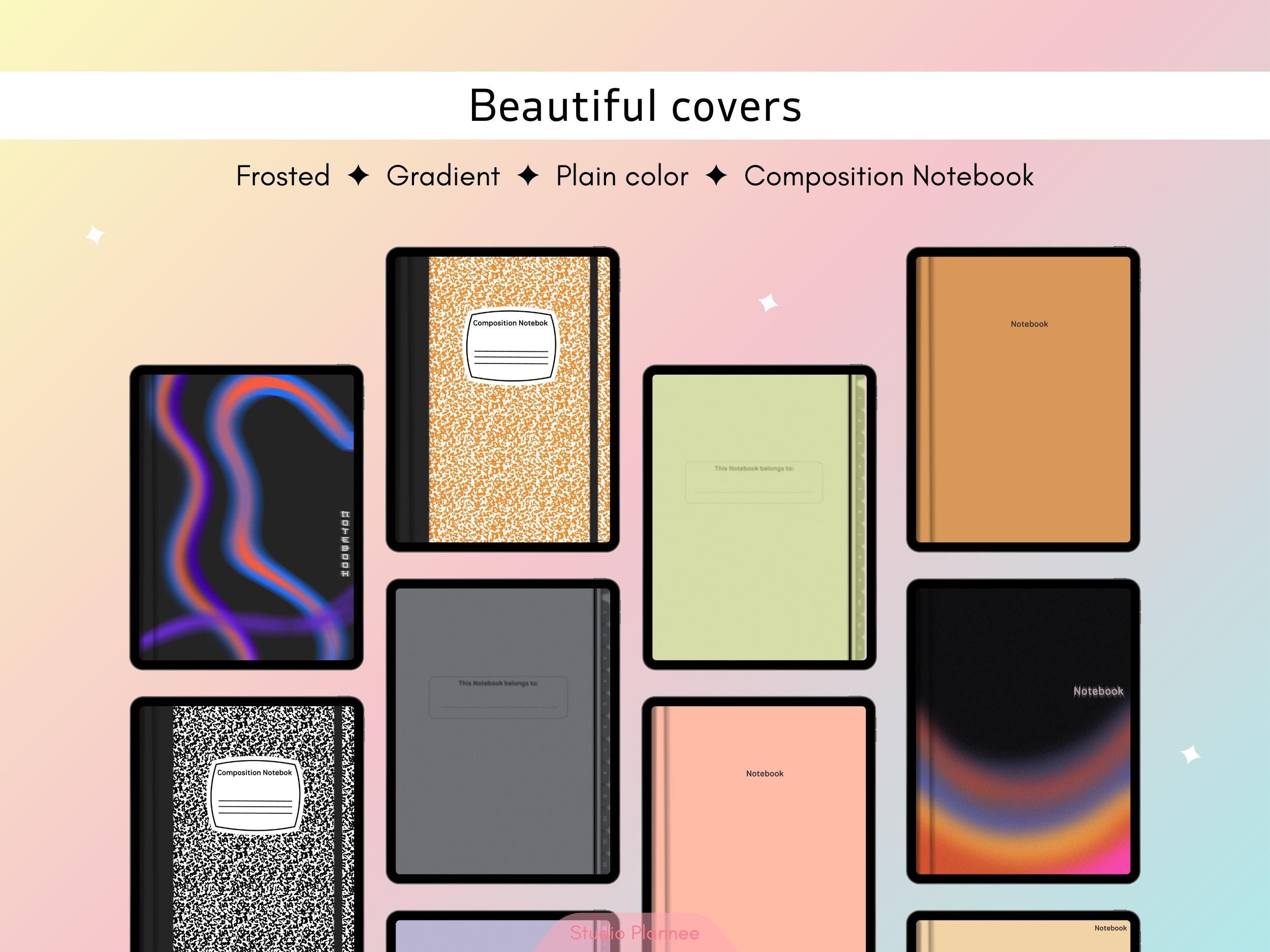 Portrait Hyperlinked Digital Notebook, Minimalist Digital Notebook, 12 ...