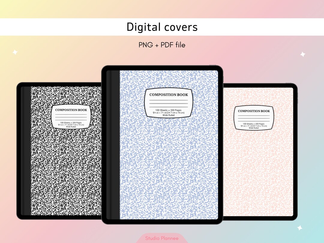 Digital Planner Cover, Goodnotes Covers, Composition Notebook Cover ...