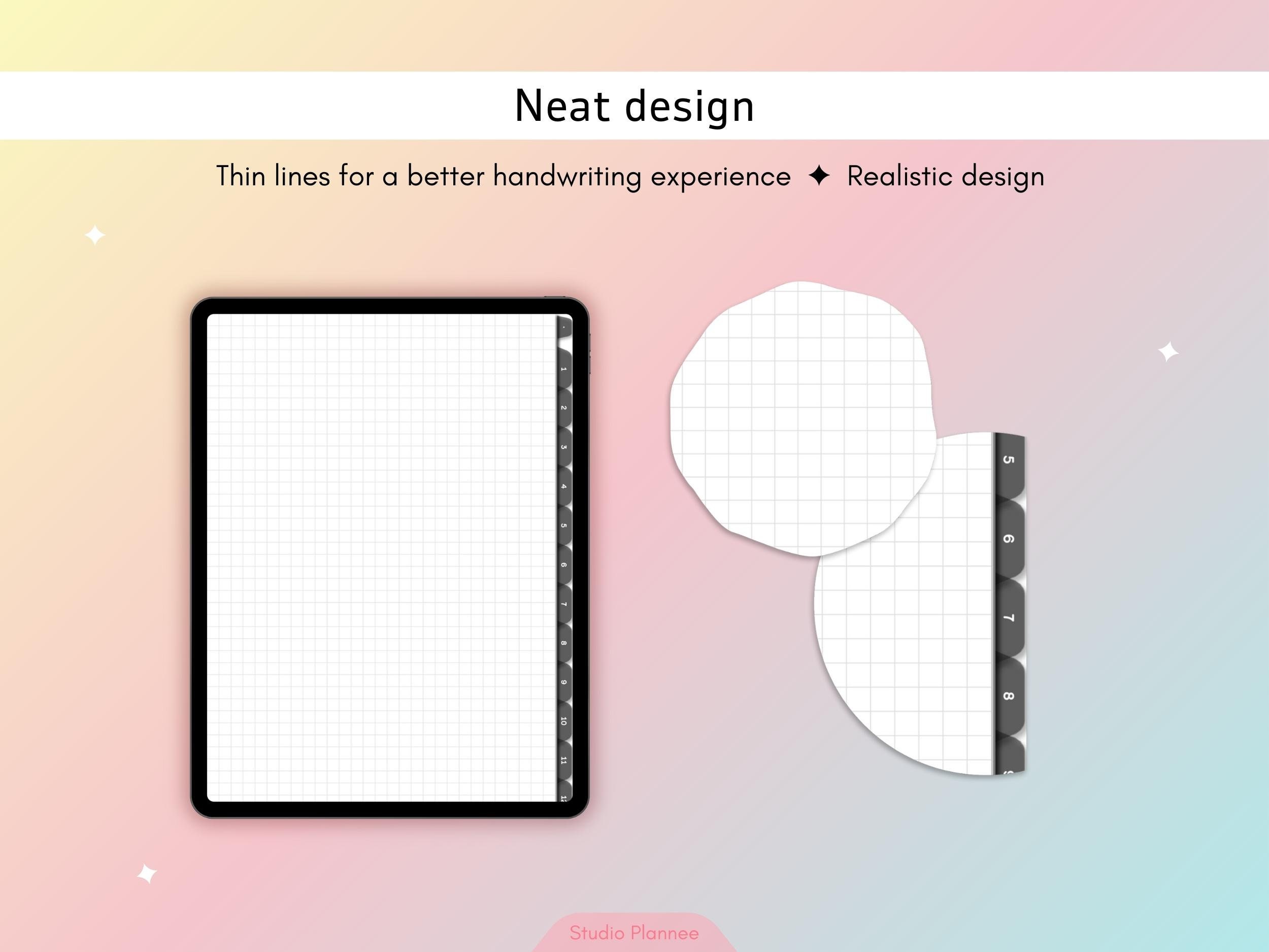 Portrait Hyperlinked Digital Notebook, Minimalist Digital Notebook, 12 ...