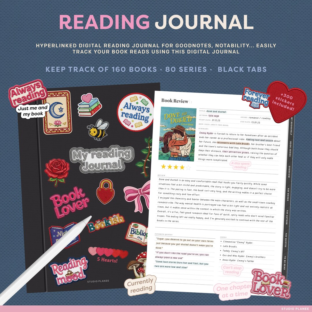 Digital Reading Journal, Book Tracker and Reading Planner, Digital ...
