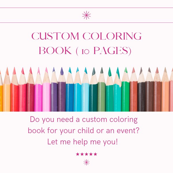 Custom Made Coloring Book - Etsy