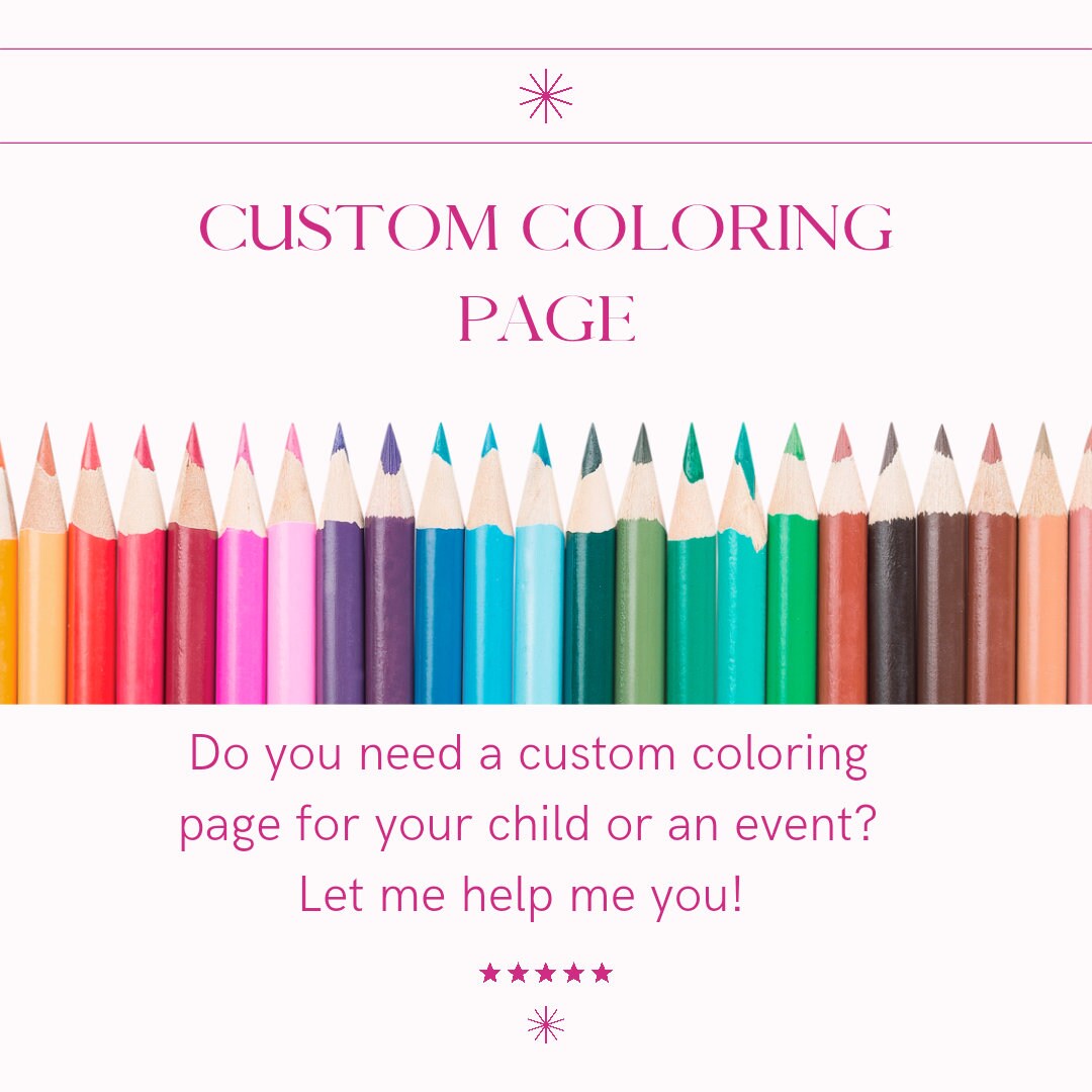 Custom Coloring Page Personalized Coloring Sheets Made to - Etsy