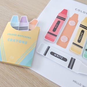 Color Matching Crayons Printable | Digital Download | Toddler Colour ...