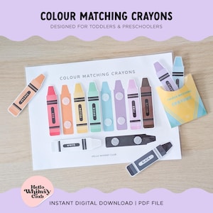Color Matching Crayons Printable | Digital Download | Toddler Colour ...