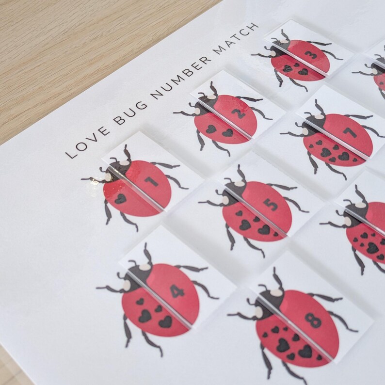 Love Bug Number Match Printable | Digital Download | Toddler Fine Motor ...
