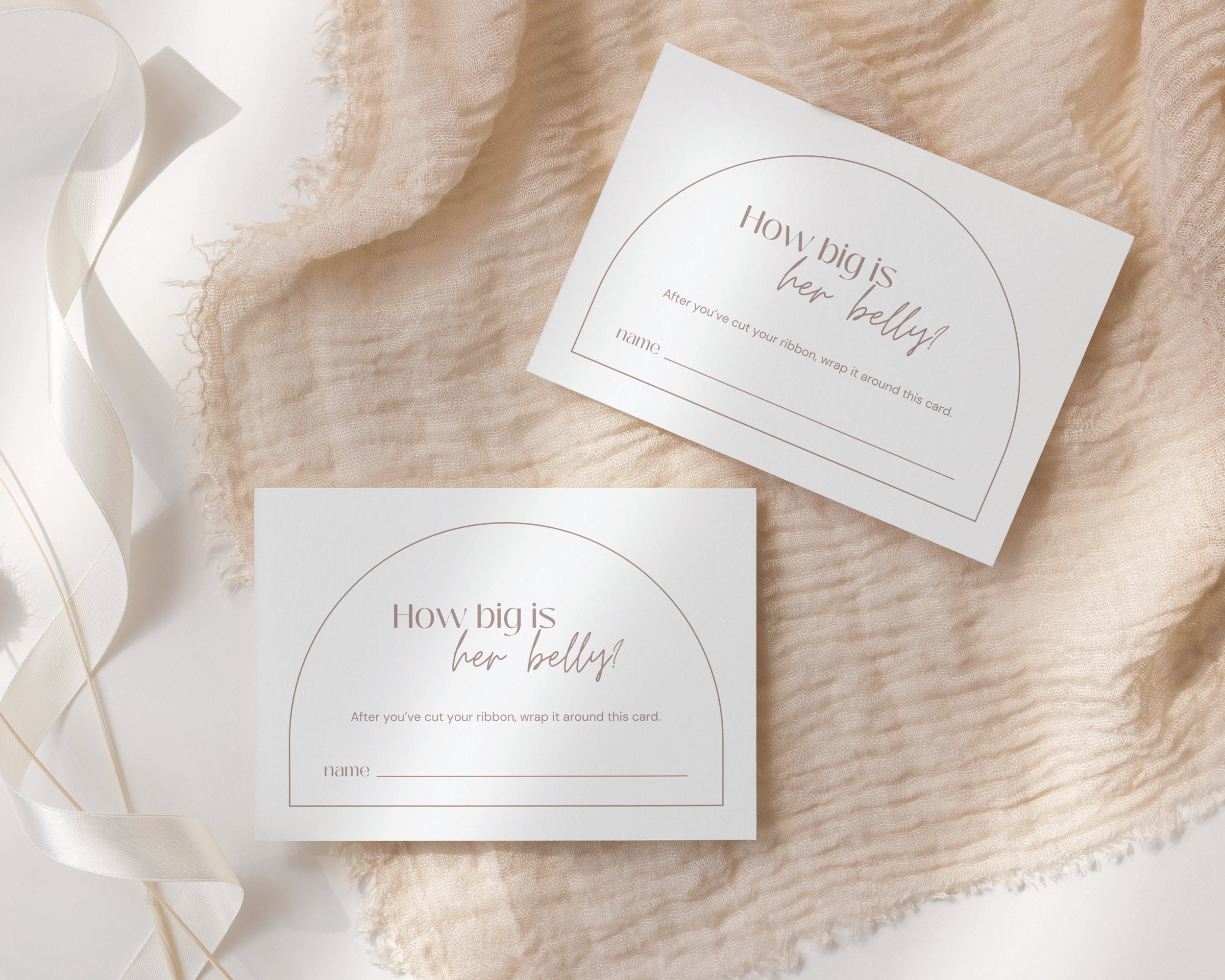 How Big is Her Belly | Guess Mom's Bump | Arch Baby Shower Game | Editable Canva Template ...