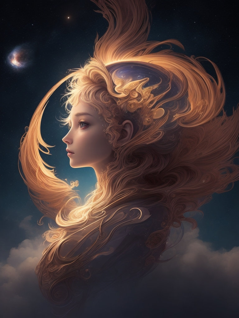 Stardust Serenade - Celestial Girl Digital Art - Etsy