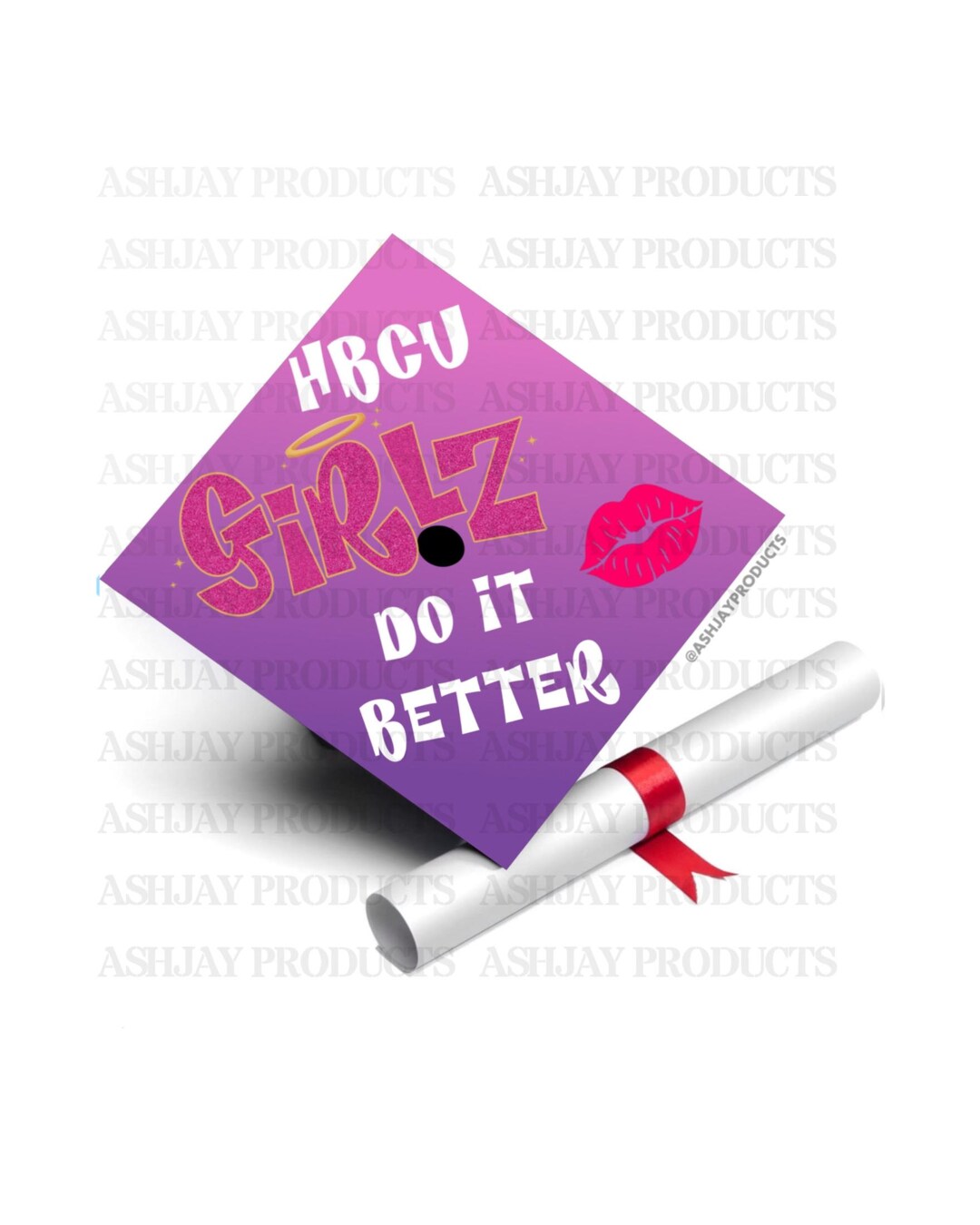 HBCU Grad Printed Cap Topper With Bratz Theme for Graduation - Etsy