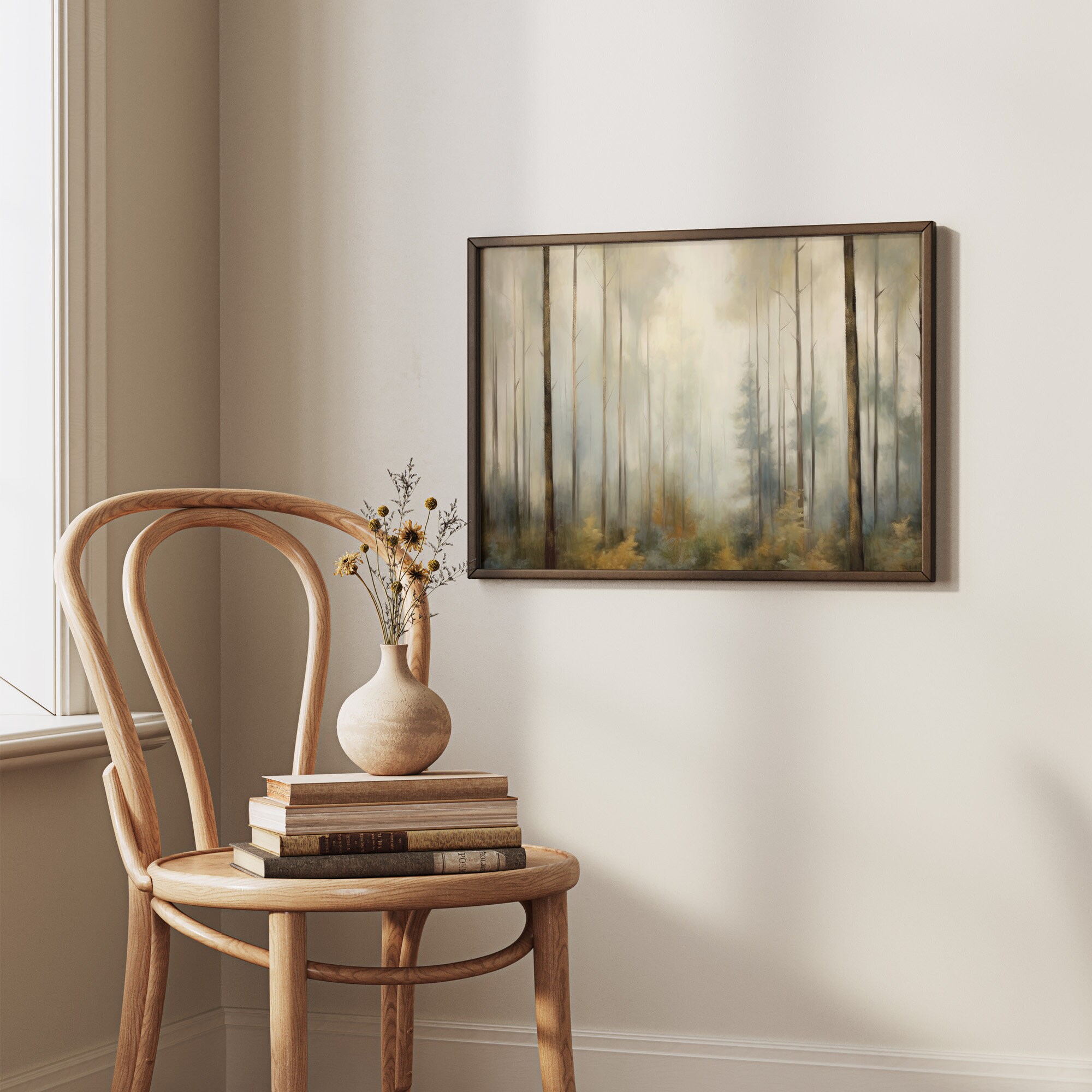 Vintage Forest Art Forest Painting Vintage Painting - Etsy