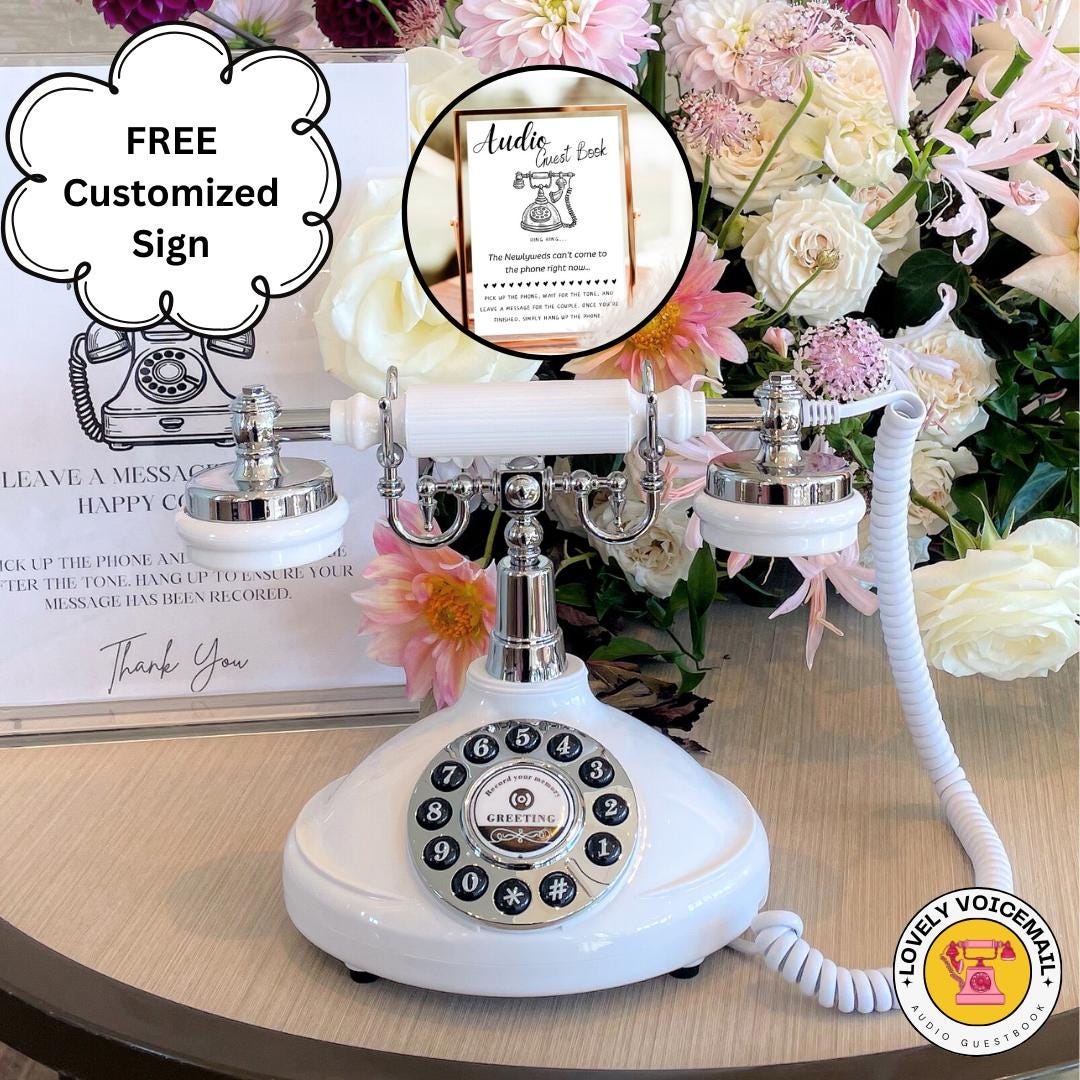 Audio Guest Book Phone With Sign, FREE SHIPPING, Vintage Voicemail ...